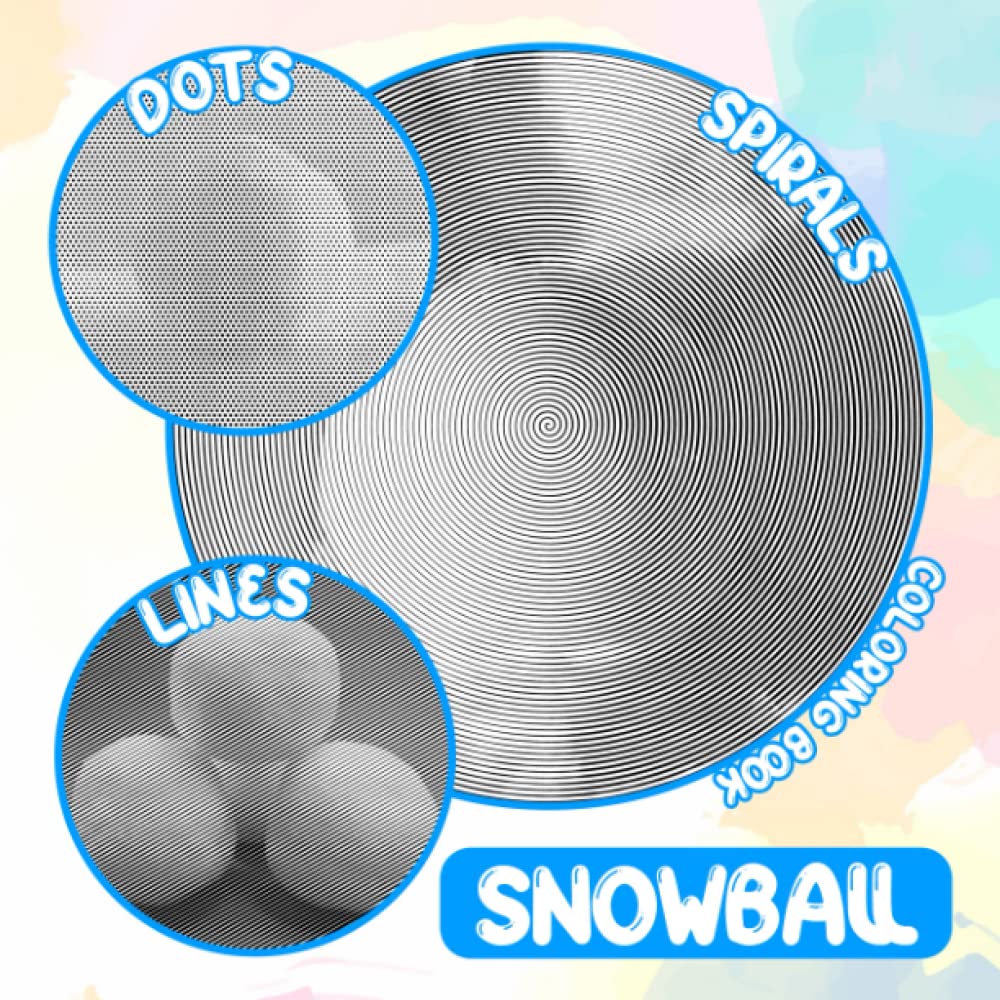 Snowball Dots Lines Spirals Coloring Book: Including 30 Hidden Pictures ...
