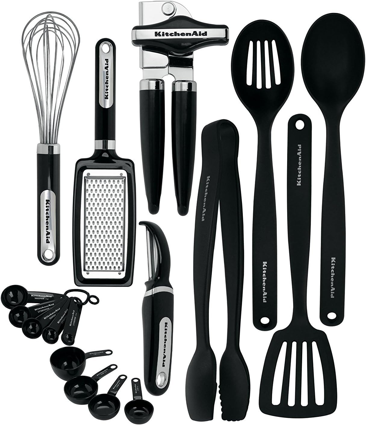 Amazon.com: KitchenAid Classic Tool and Gadget Set, 17-pc, Black ...