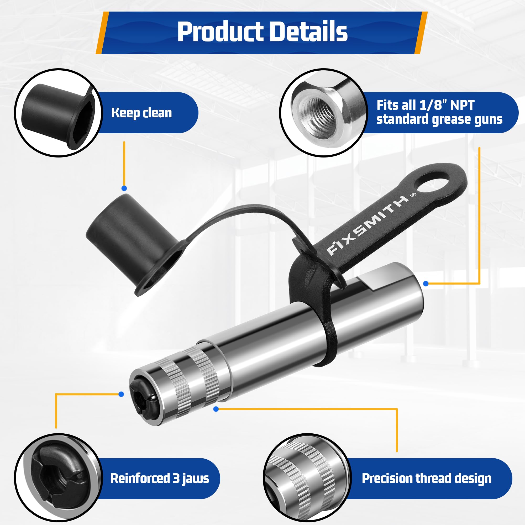 Snapklik.com : FIXSMITH Grease Gun Coupler, Heavy Duty Strong Quick ...
