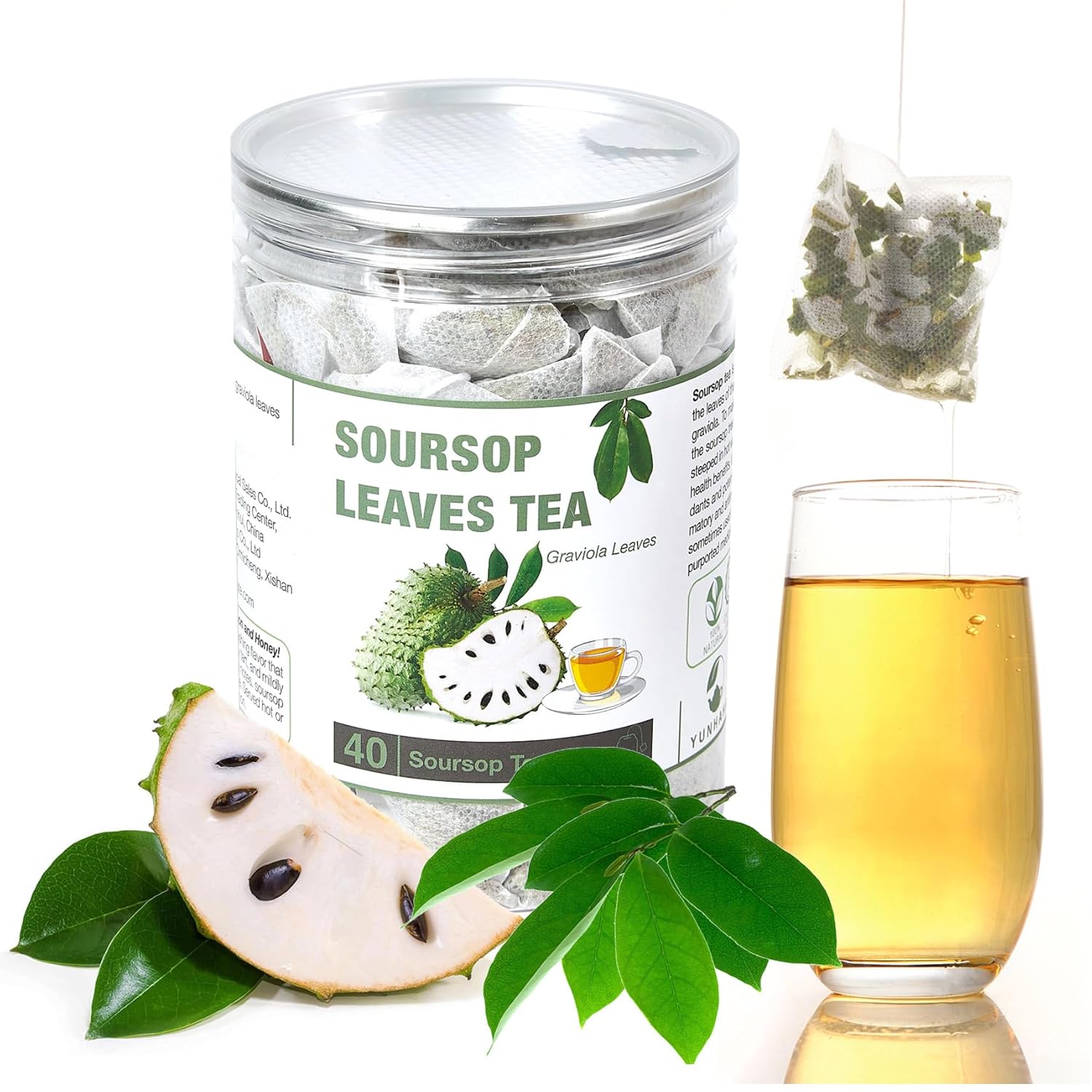 Amazon.com : 40 Natural Soursop Tea Bags, Soursop Leaves Tea, Dried ...