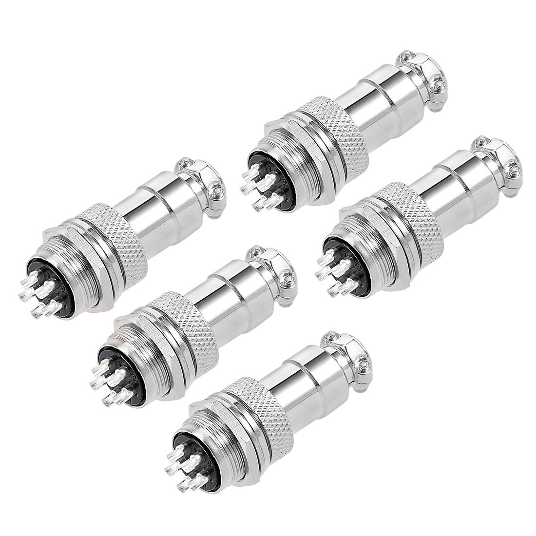 uxcell 5pcs Aviation Connector Plug, 20mm 5P 10A 150V GX20-5 Waterproof ...