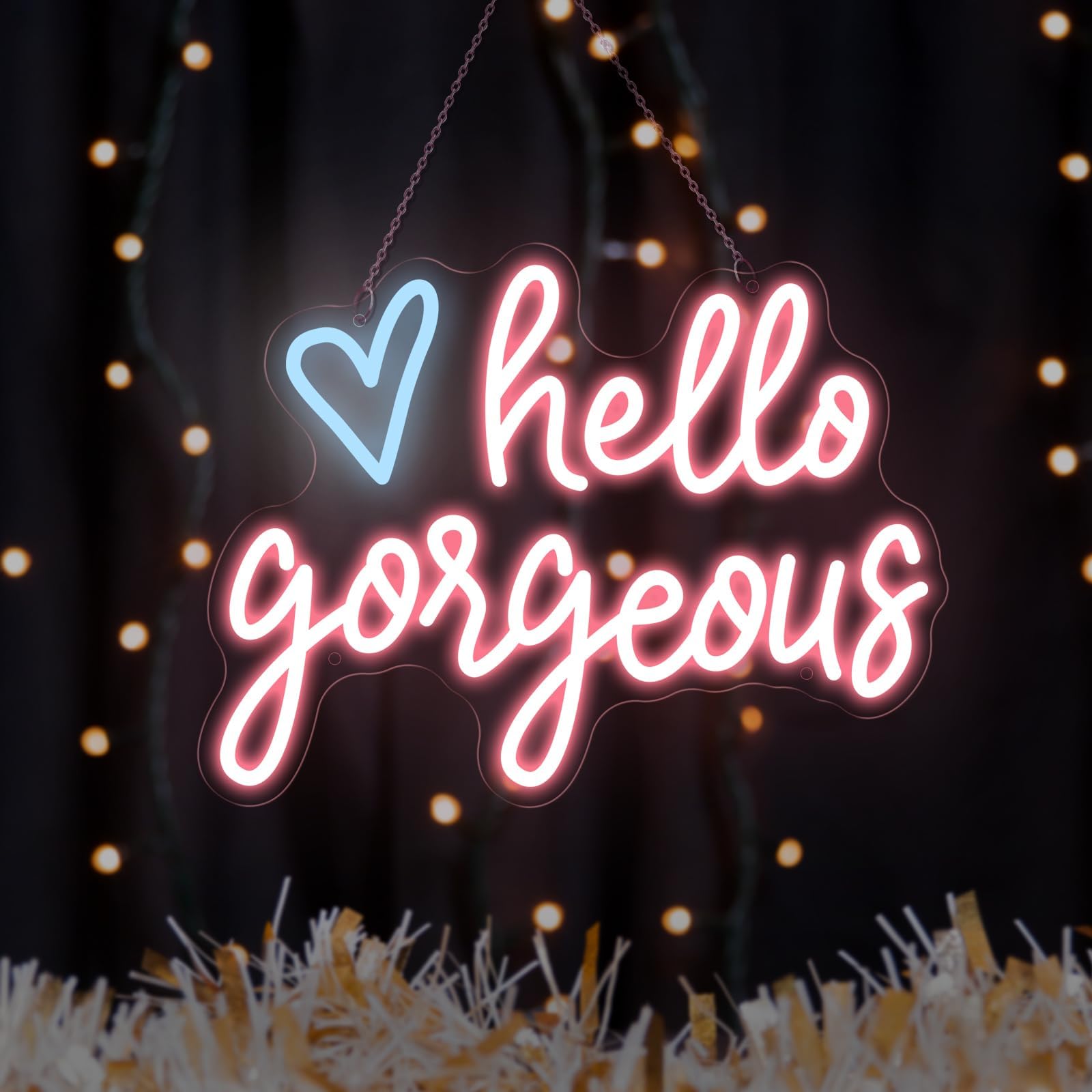 Amazon.com : Fukemara Large Neon Sign, Hello Gorgeous Led Neon Sign ...