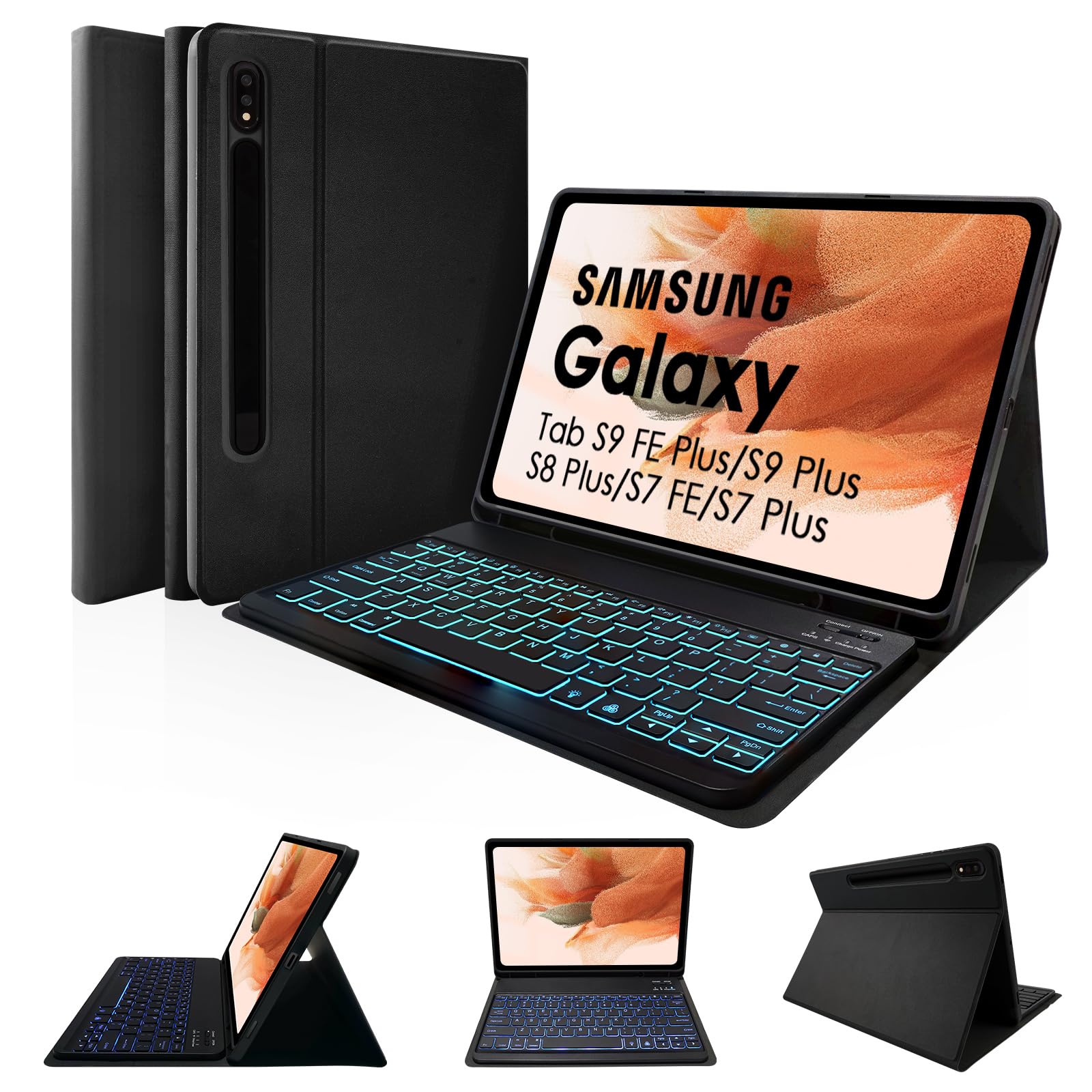 Amazon.com: LAMA Backlit Keyboard Case for Samsung Galaxy 12.4 inch S9 ...