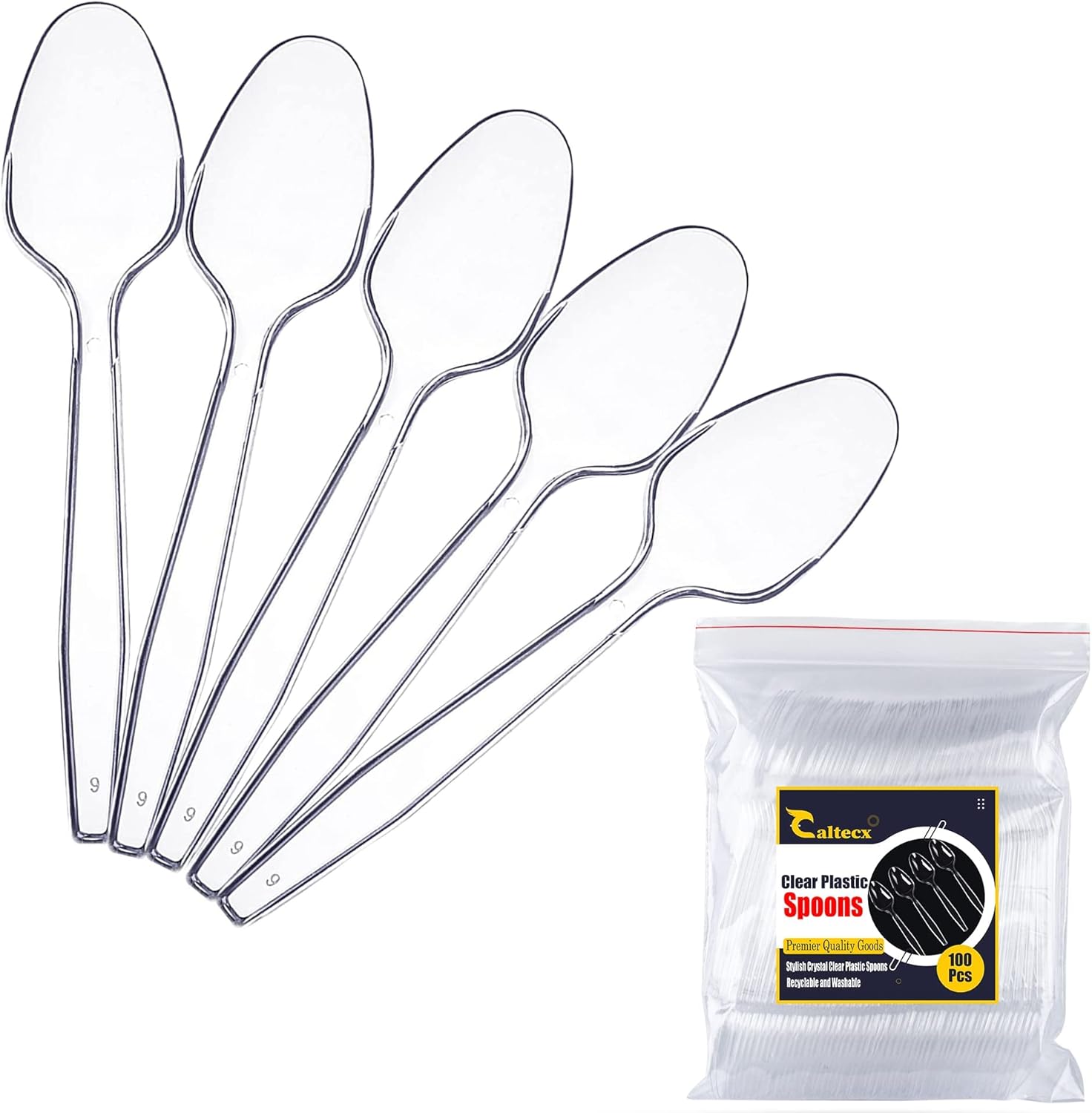Caltecx 100 Biodegradable Spoons | Reusable Spoons for Indoor and ...