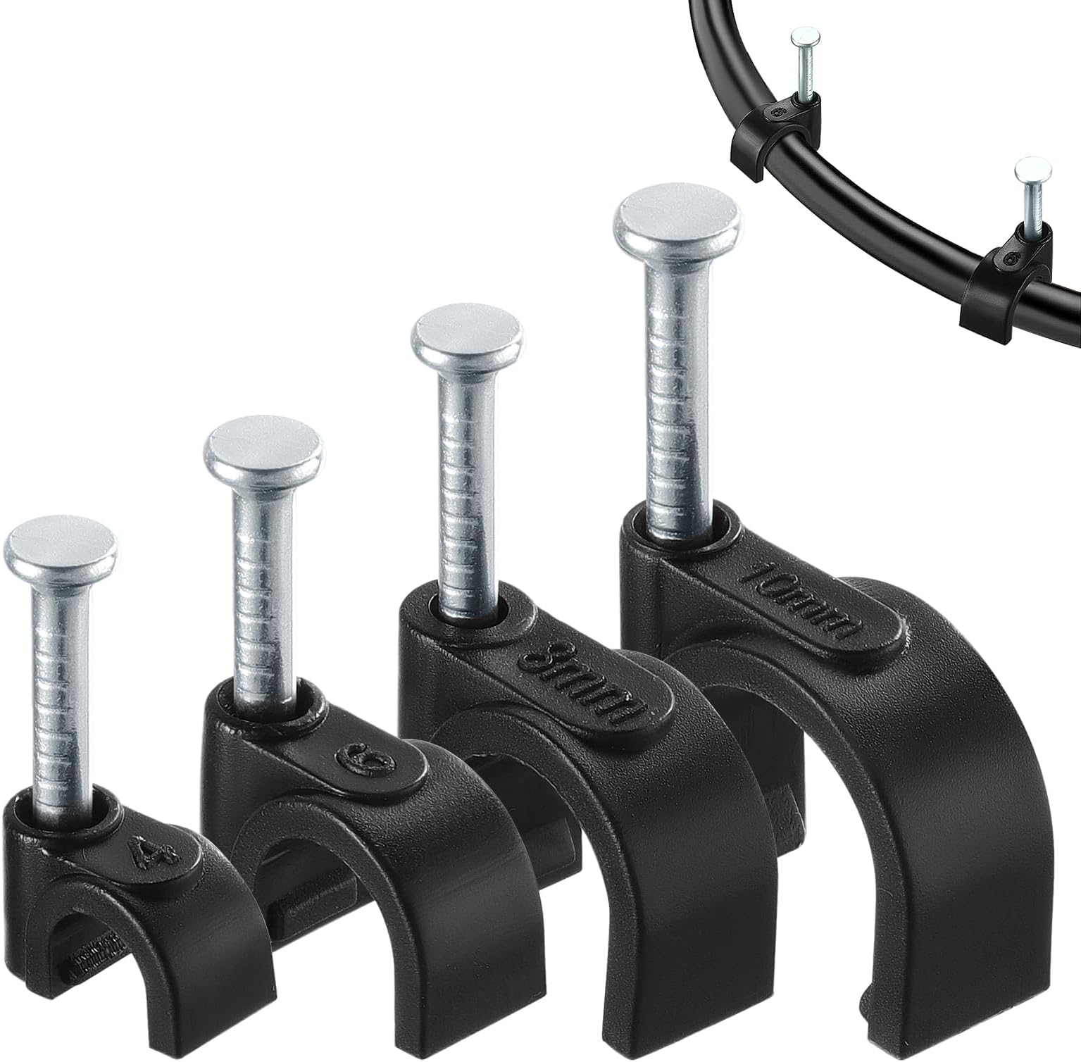 Adjustable Adhesive Nylon Wire Cable Clips Clamps – Black (Pack of 50 ...
