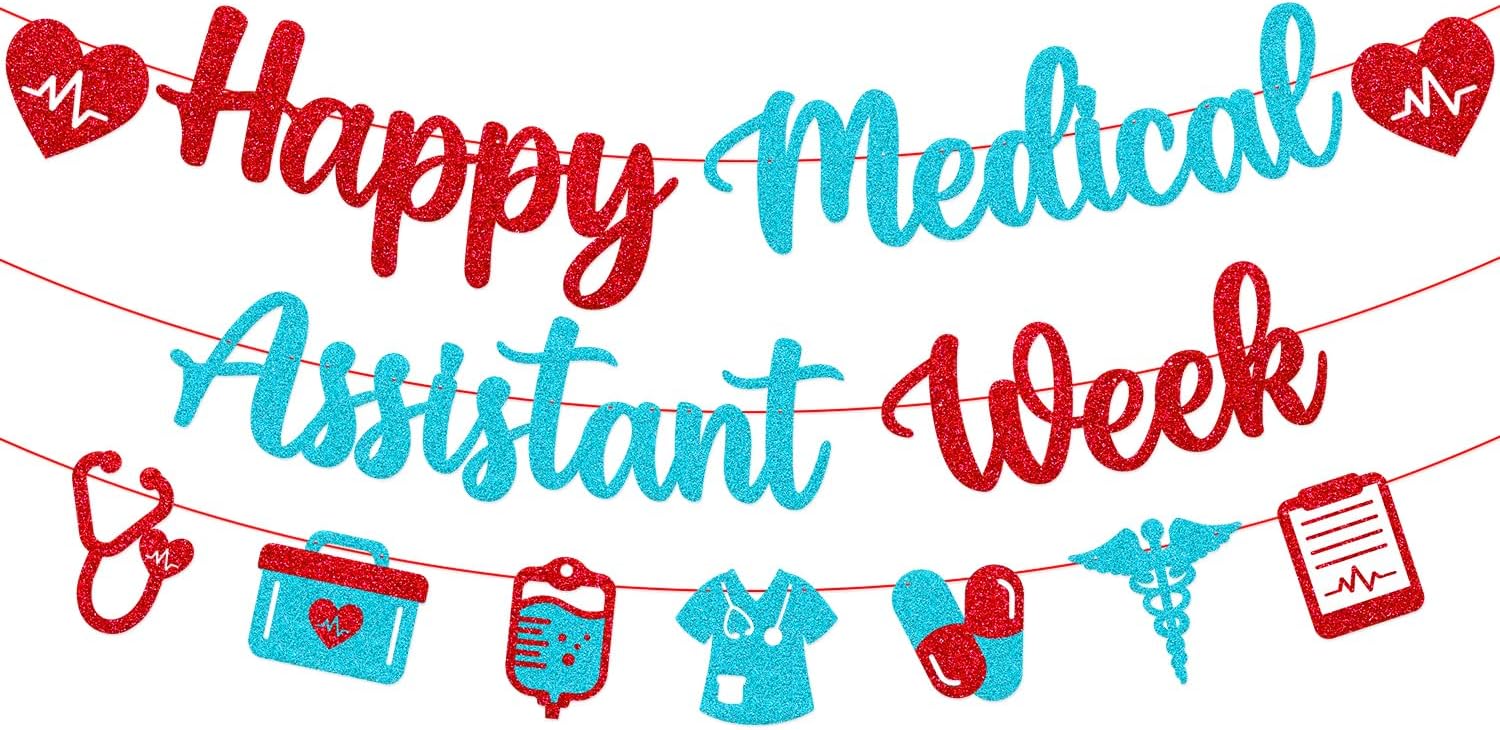 Amazon.com: Happy Medical Assistant Week Banner MA Week Decorations ...