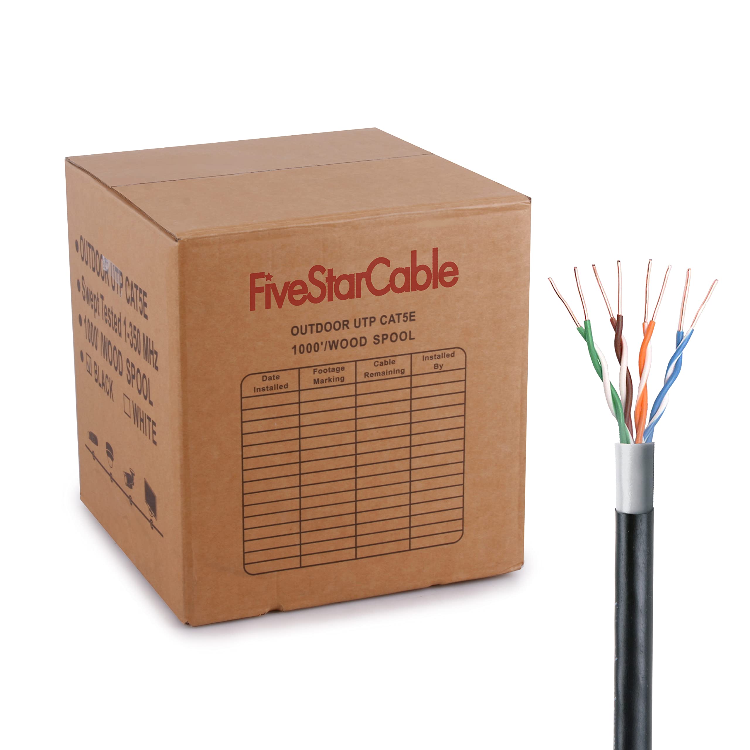 Snapklik.com : FiveStarCable 1000 Ft Cat5e 24AWG Direct Burial ...