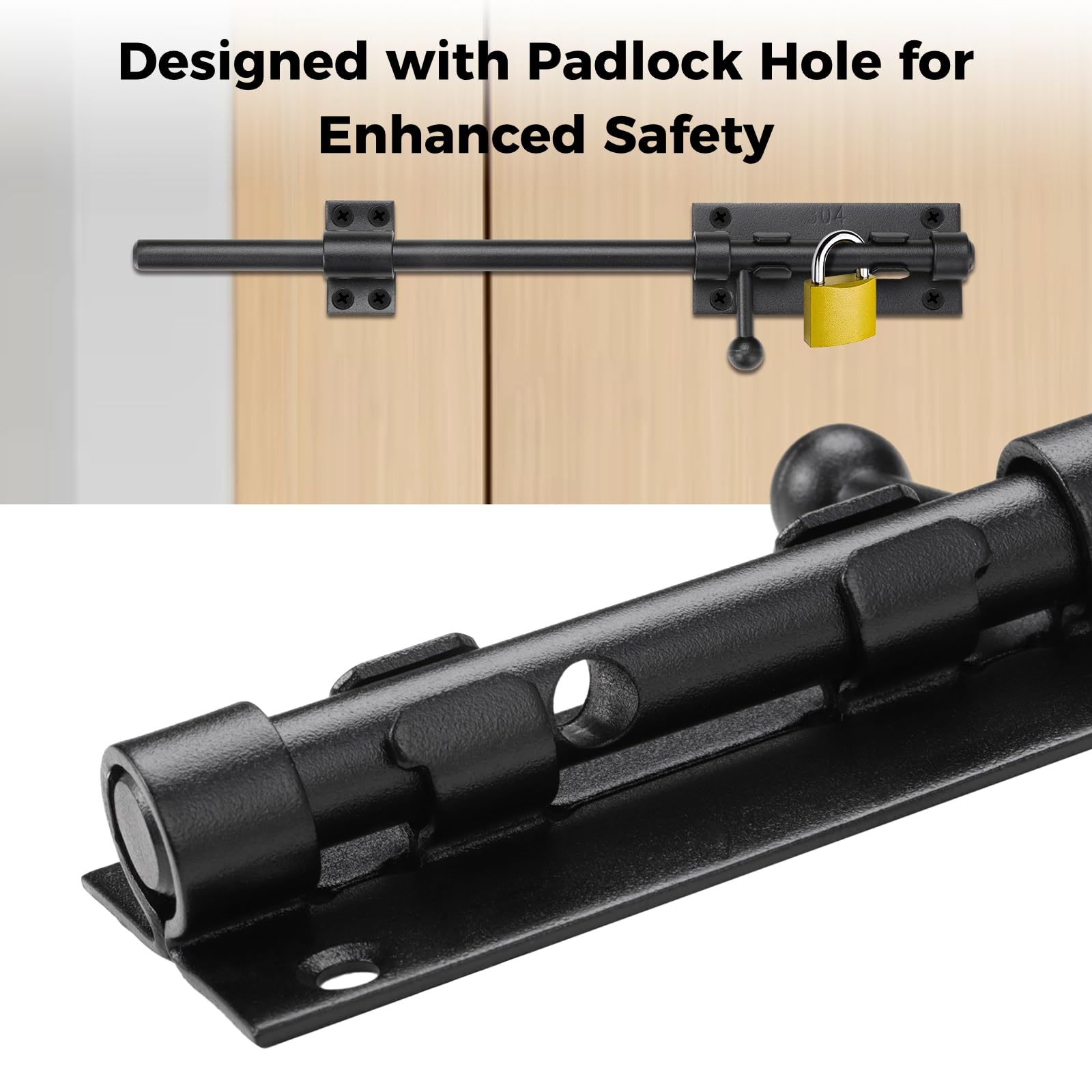 Snapklik.com : 2 Packs 12" Slide Bolt Latches, Heavy-Duty 304 Stainless ...