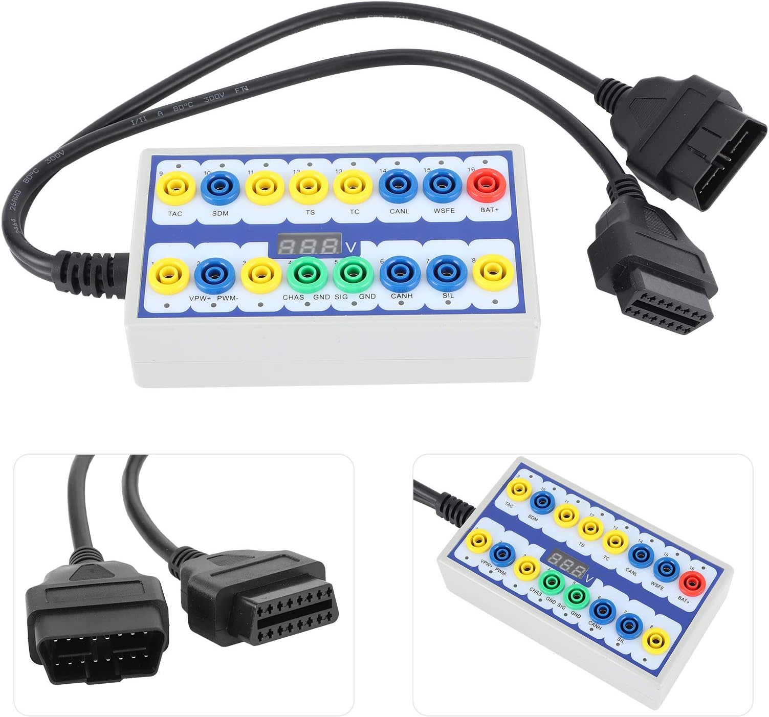 Amazon.com: OBDII Breakout Box 16‑Pin OBD2 Protocol Detector OBD2 ...