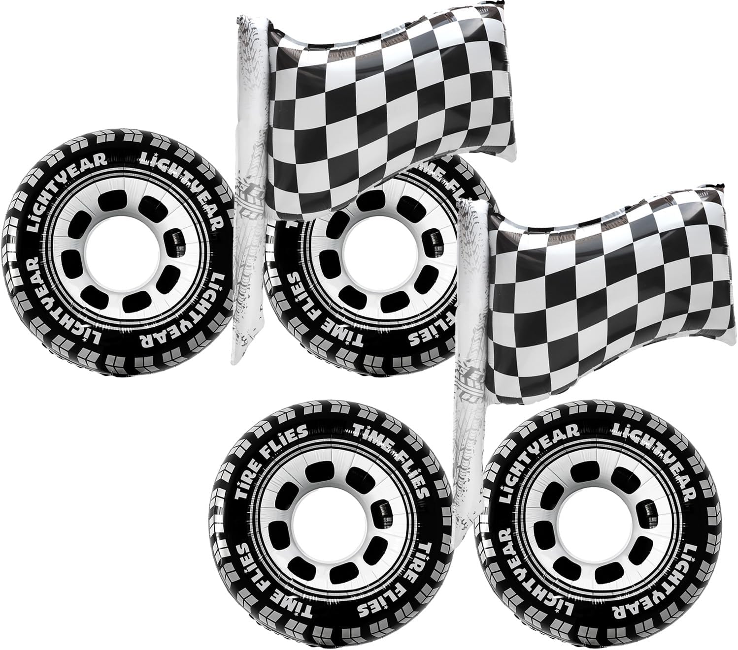 Amazon.com: 6pcs Tyre Racing Flag Balloon Tire Racing Balloons Wheel ...
