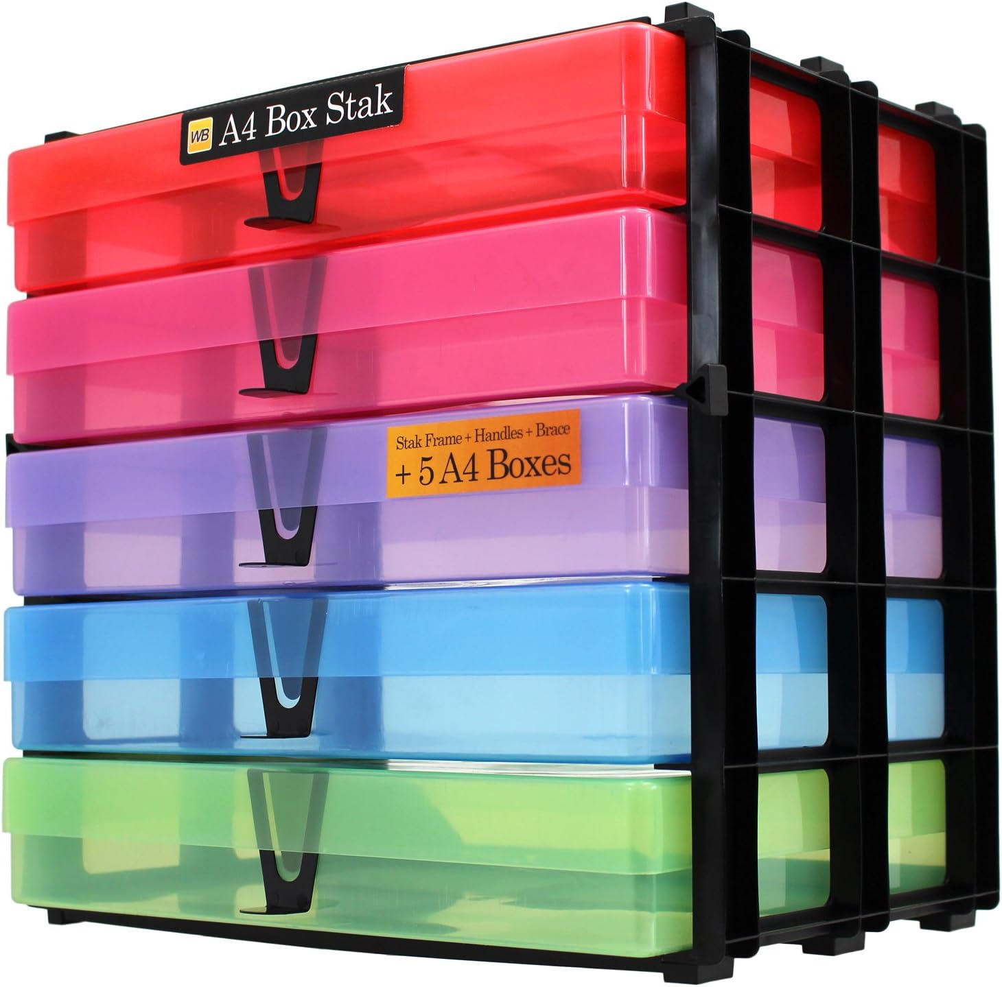 WestonBoxes A4 Box Stak, Stackable Craft Storage Box Unit Including ...