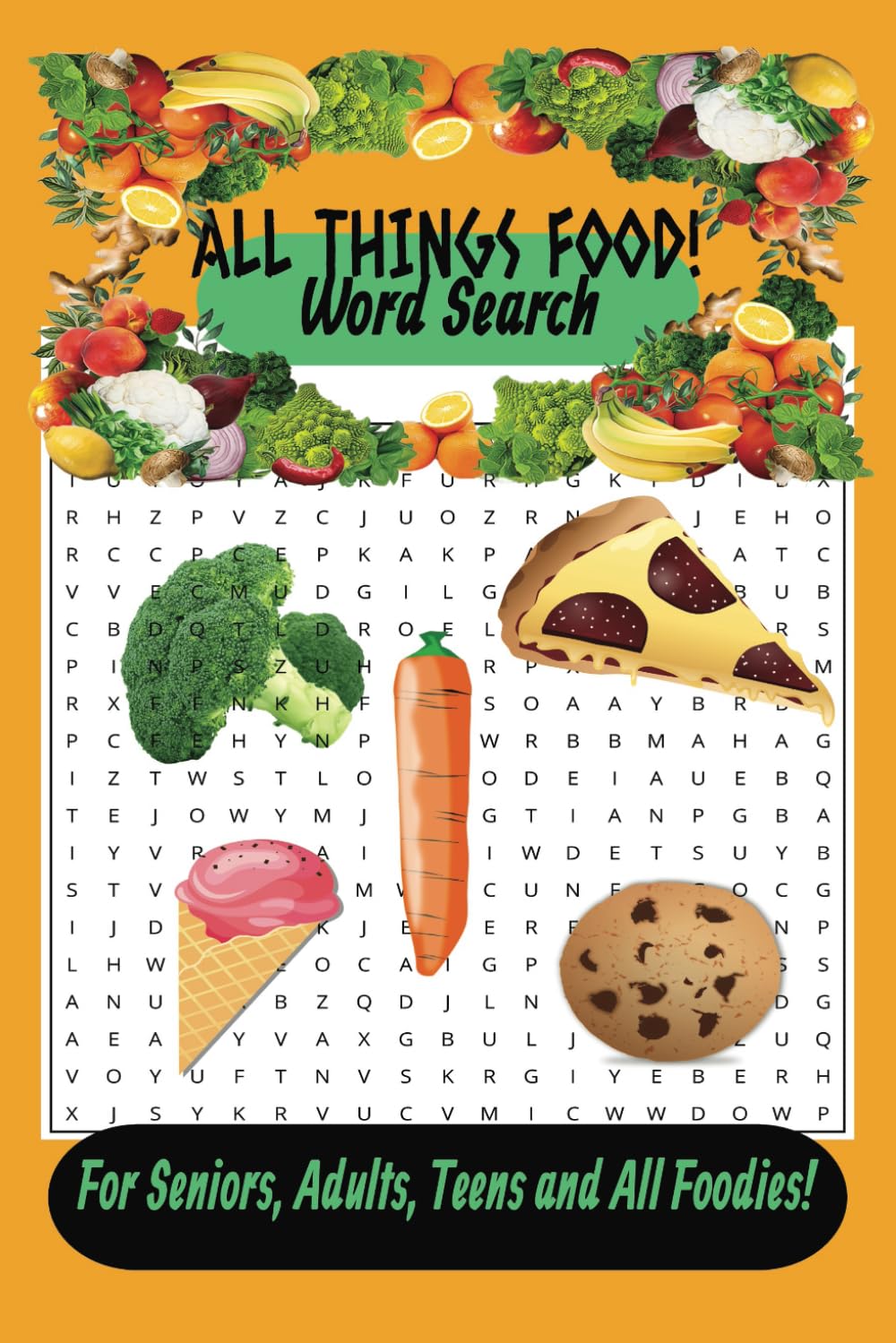 Food Lovers Word Seach Puzzle Book: Word Search with Easy to Read Print ...