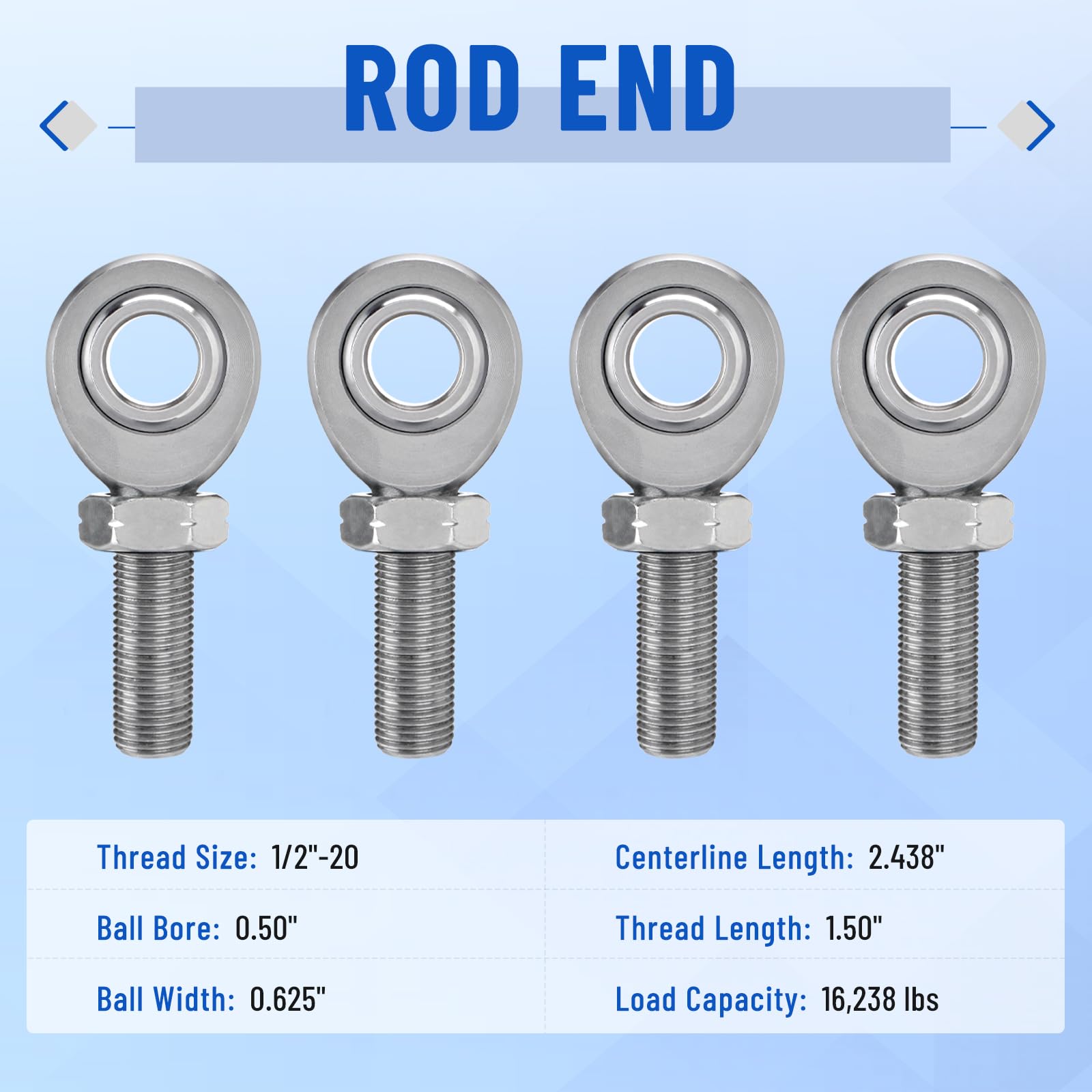 Snapklik.com : 1/2” Heim Joint Rod End Kit, Left And Right Hand Thread ...