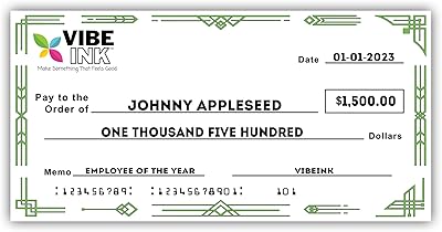 Custom Giant Fake Check Oversized Presentation Check Australia | Ubuy