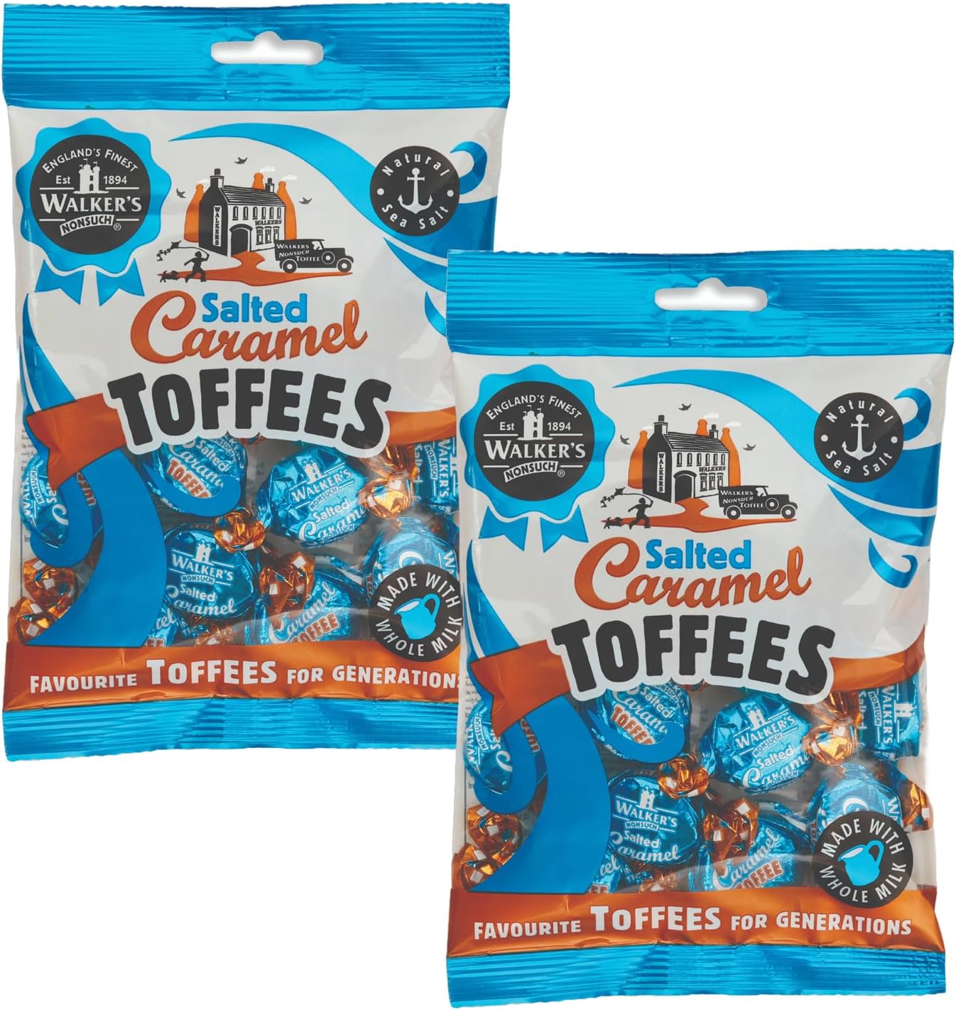 Amazon.com : Walkers' Nonsuch English Creamy Toffees | with Whole Milk ...