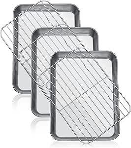 Amazon.com: Didaey 6 Pcs Small Baking Sheet with Rack Set (3 Sheets and ...