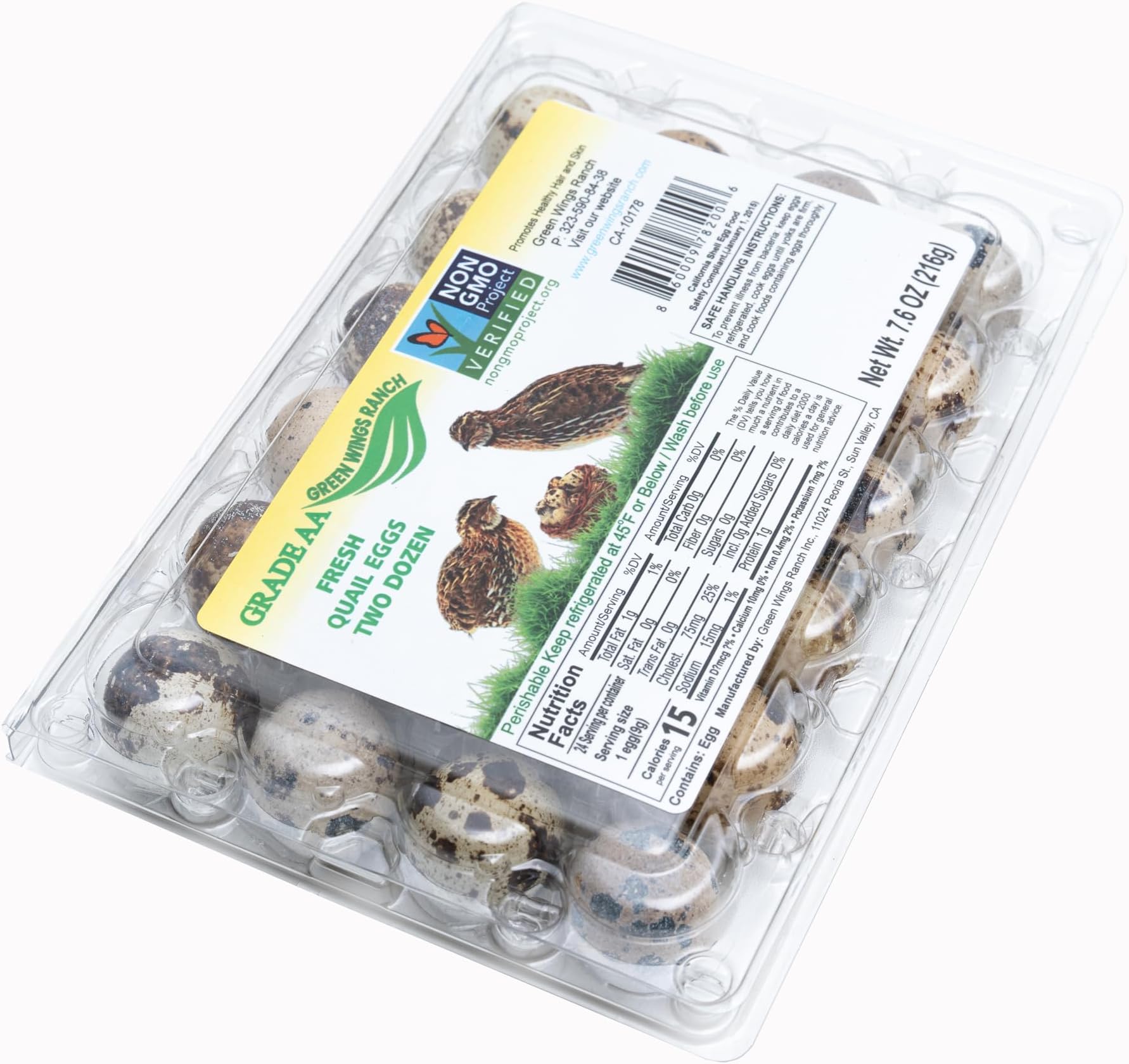 Amazon.com: Green Wings Ranch Quail Eggs Non-GMO 2 Dozen : Grocery ...