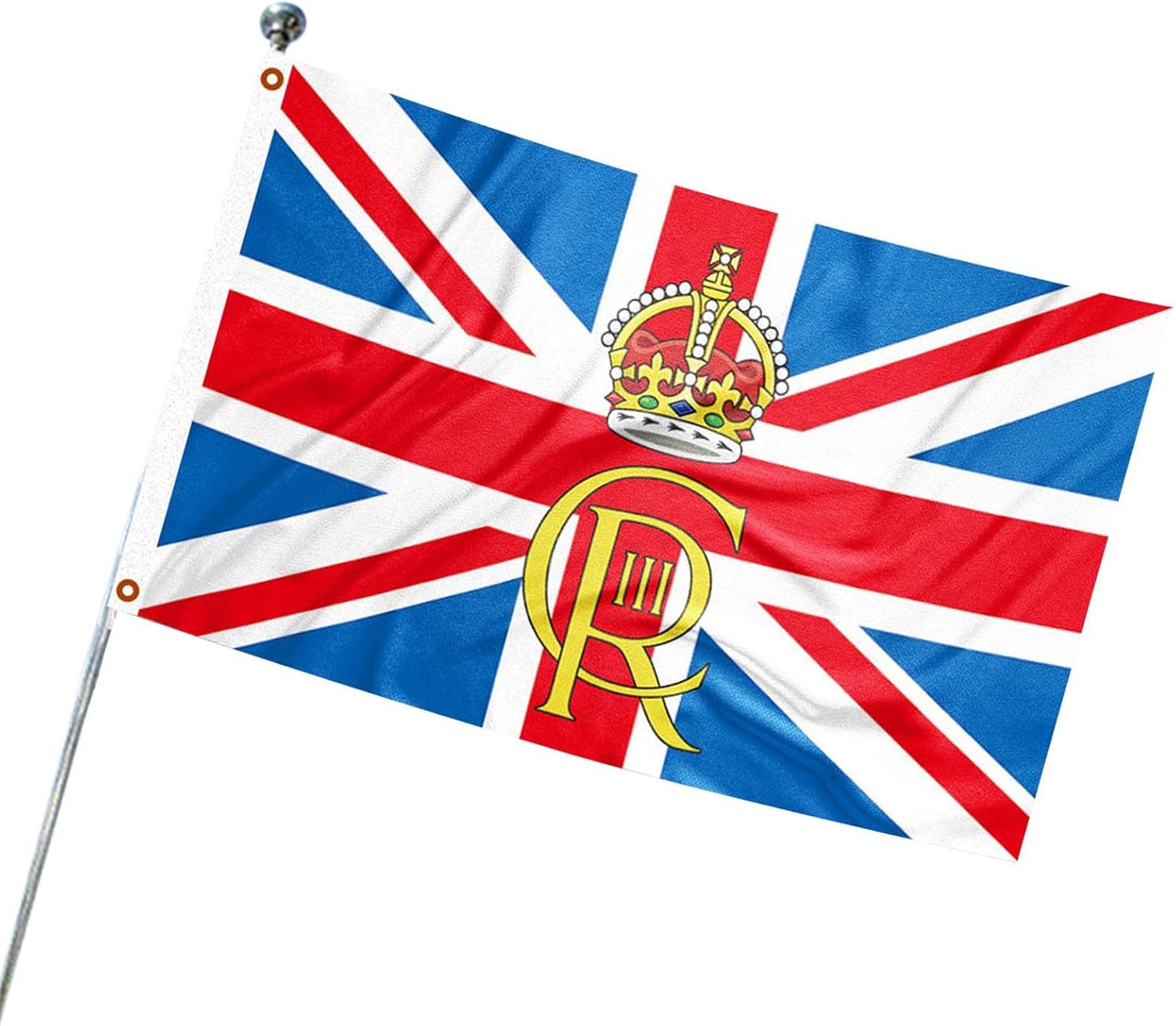 Amazon.com : pologmase King Charles Coronation Flag,3x5FT/90X150cm ...