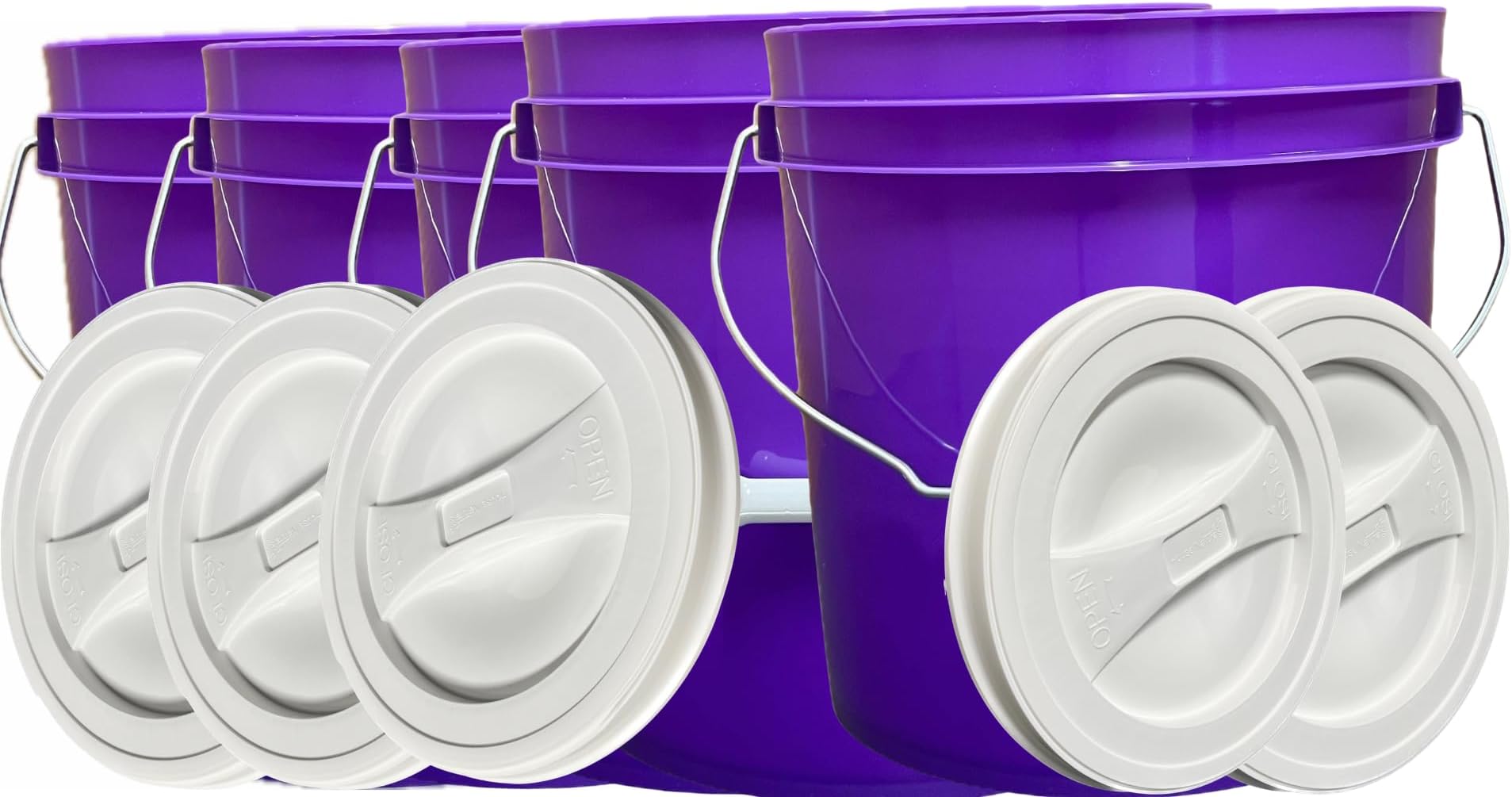 Amazon.com: House Naturals 2 Gallon Food Grade Plastic Bucket Purple ...