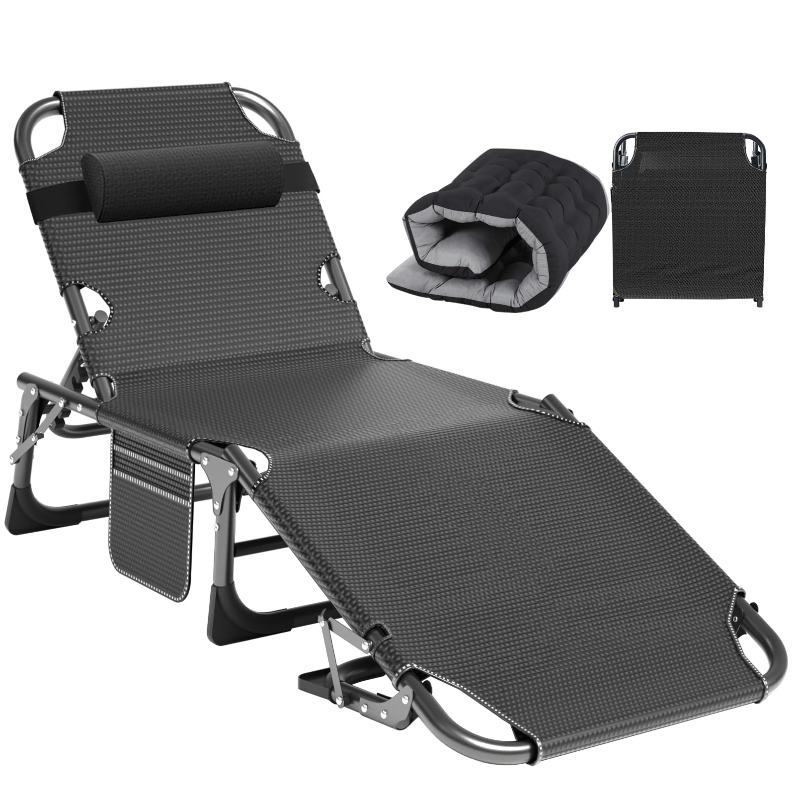 Amazon.com : ABORON Heavy Duty Tanning Chair, 5-Gear Outdoor Folding ...