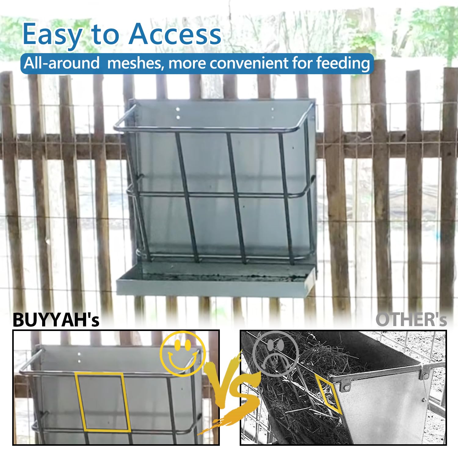 Snapklik.com : BUYYAH 2Pcs Hay Feeder Goat, 21.5 Gallon Multiple Sided ...