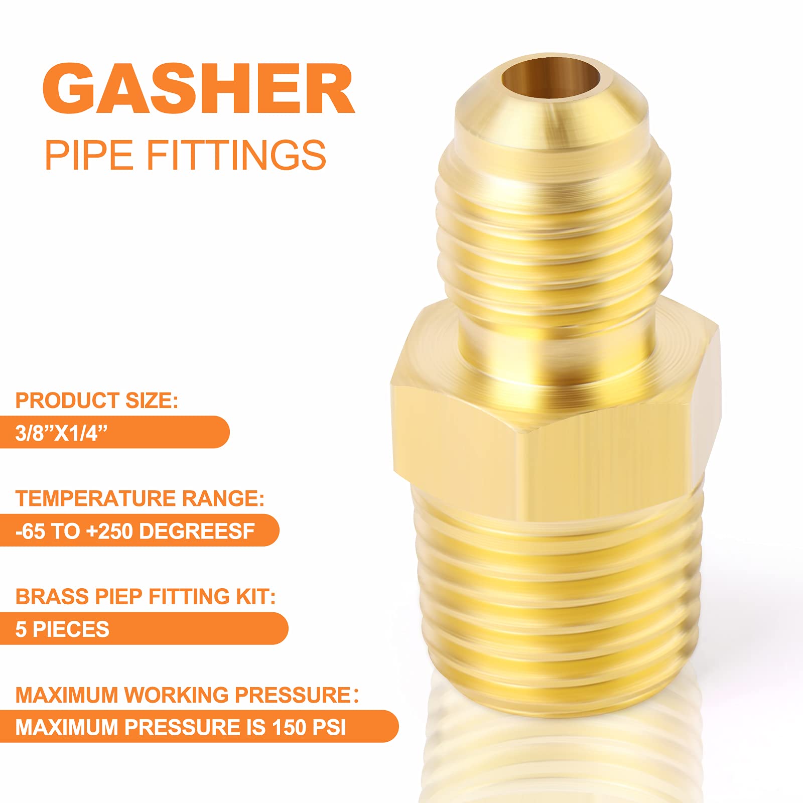 Snapklik.com : GASHER 5PCS Metals Brass Tube Fitting
