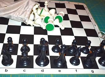 Amazon.com: ELONGDI Tournament Chess Set with 20" Silicone Chess Board ...