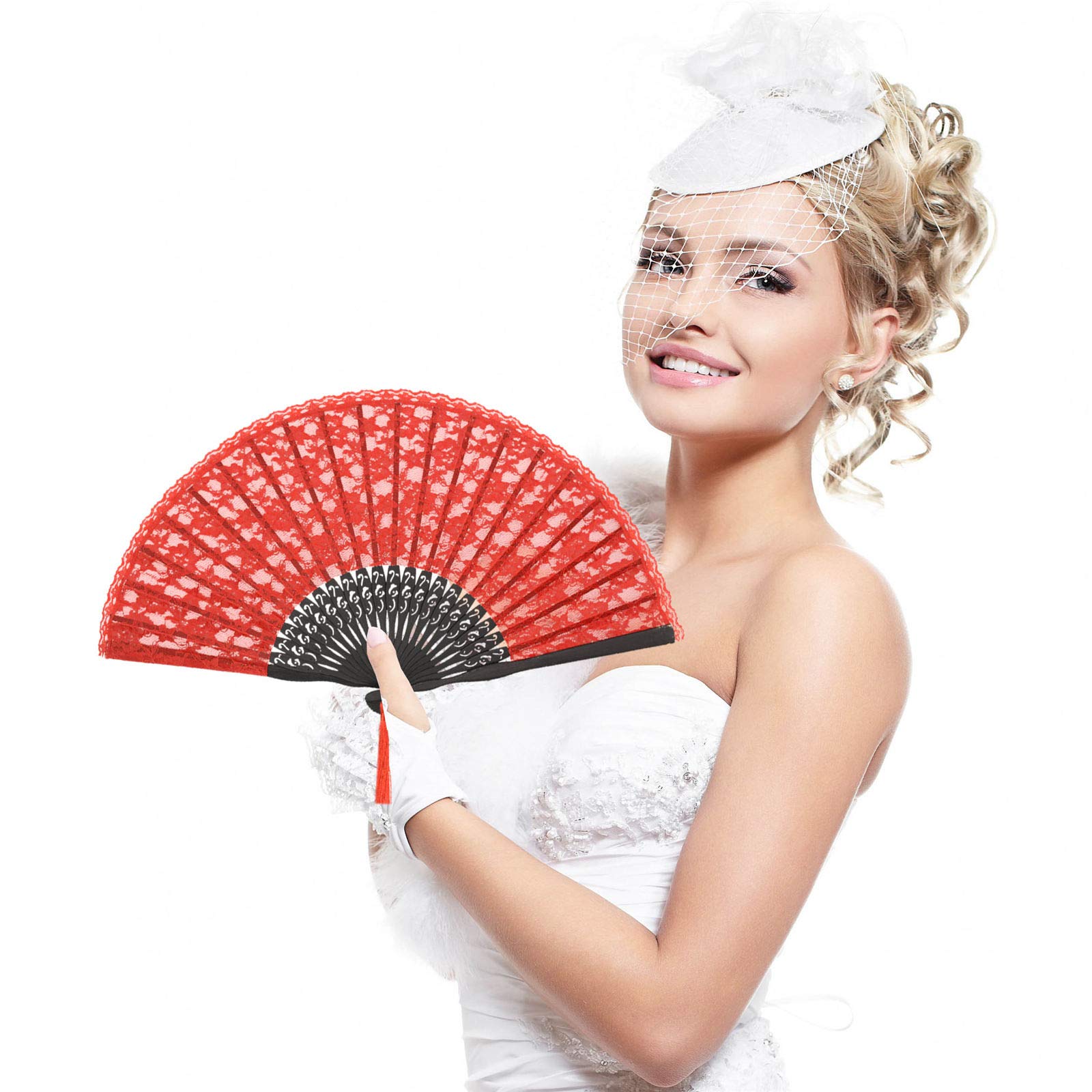 Snapklik.com : Zolee Small Sexy Lace Folding Hand Fan - Chinese ...