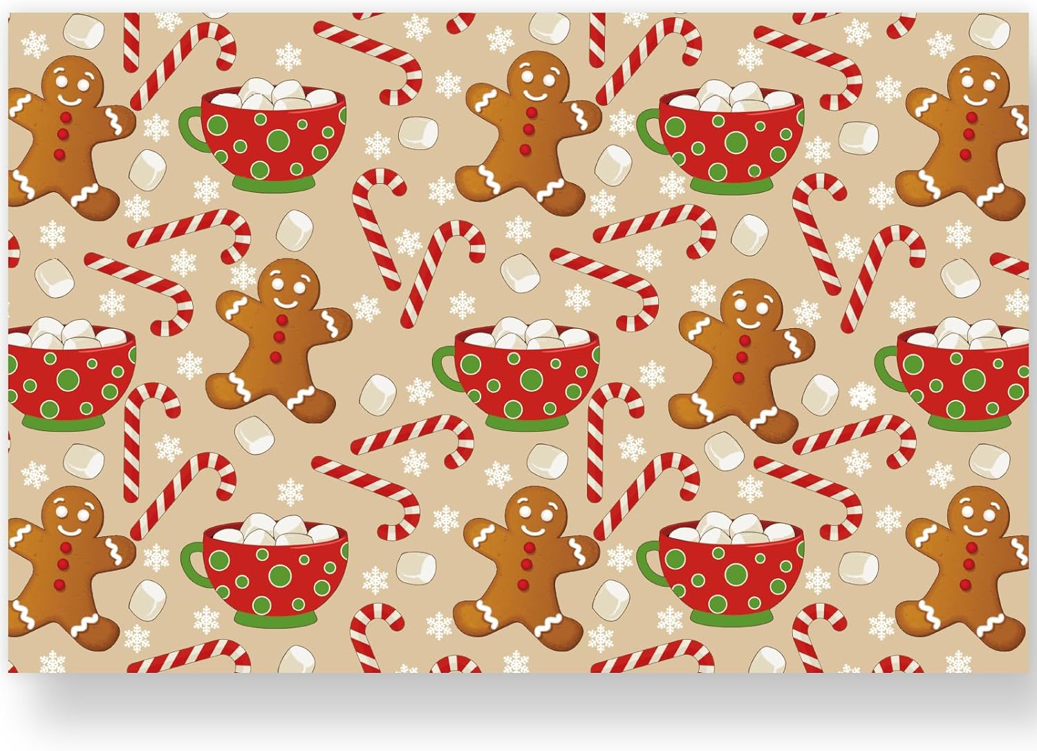 Amazon.com: JarThenaAMCS 50 Sheets Christmas Paper Placemat Gingerbread ...