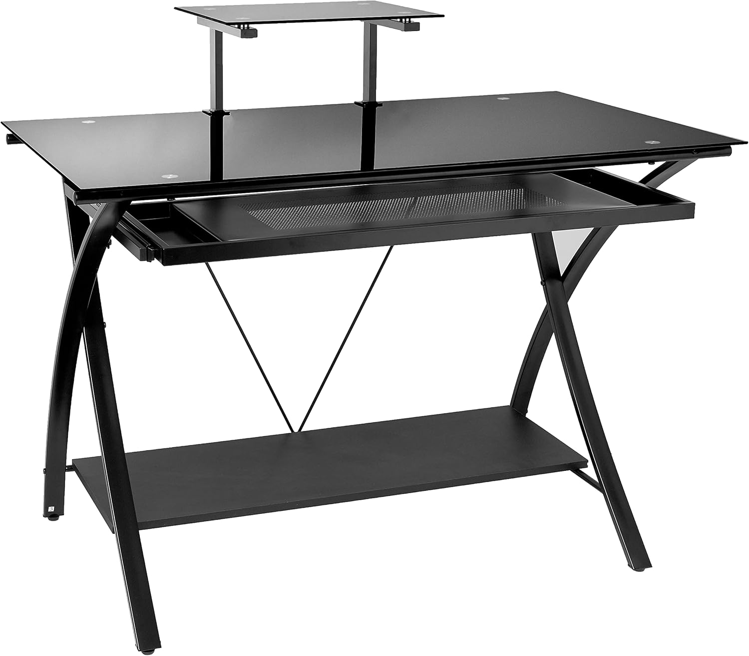 Amazon.com: Acme Erma Metal Tube Computer Desk with Bottom Shelf in ...
