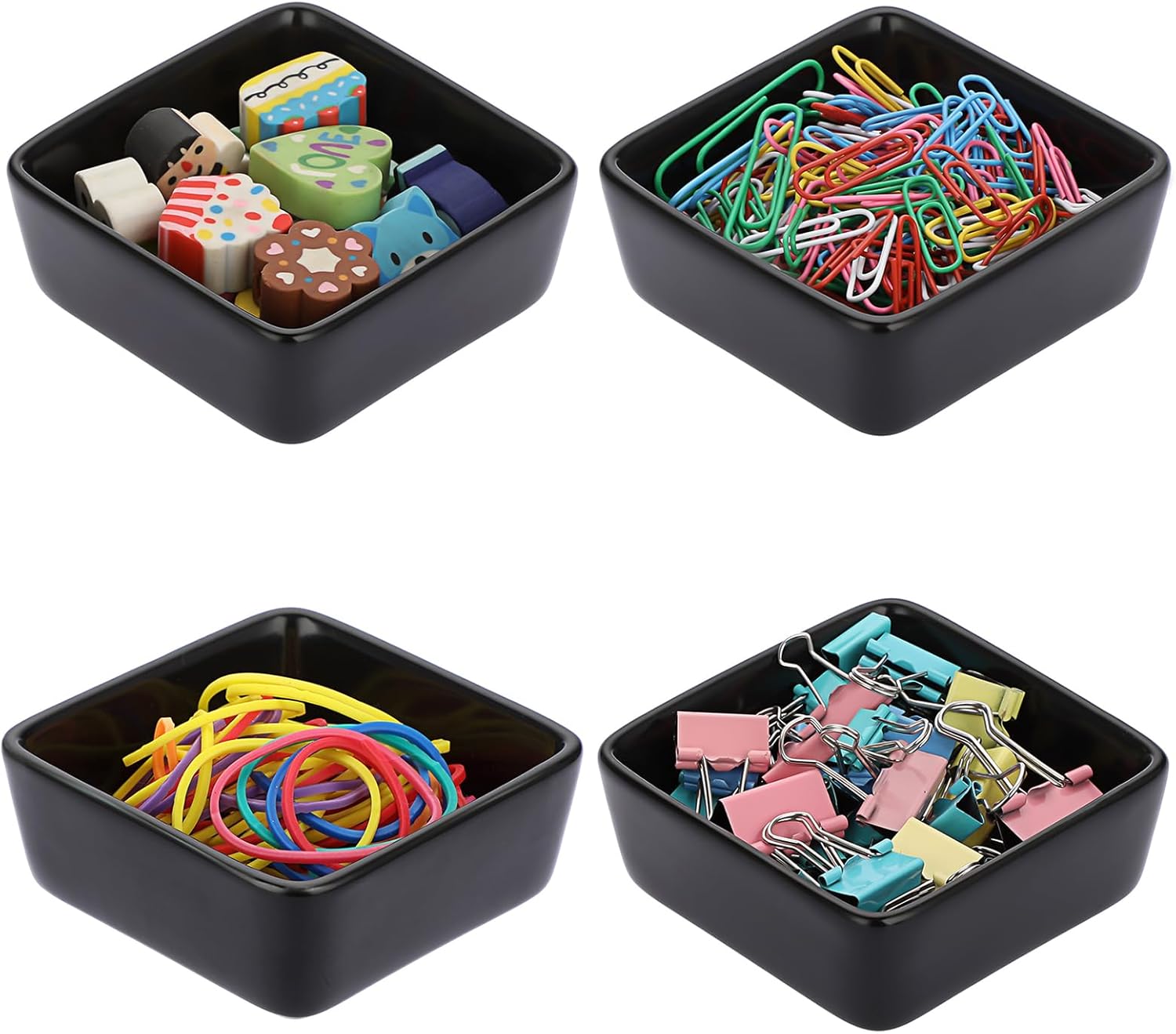 Amazon.com : BTSKT 4 PCS Ceramic Paper Clip Holder for Desk, Square ...