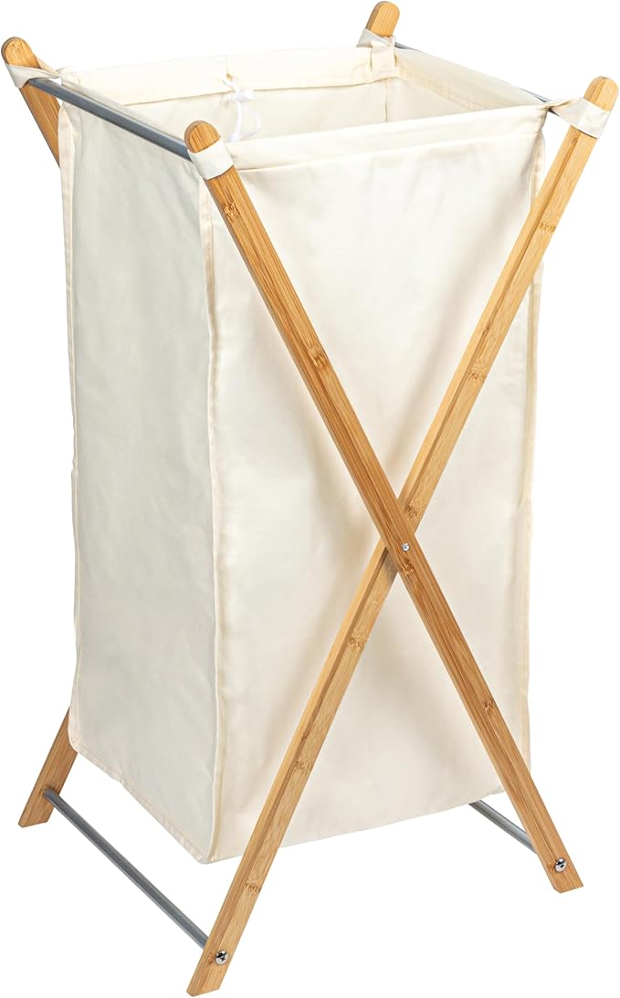 Amazon.com: Household Essentials X-Frame Bamboo Laundry, Collapsible ...