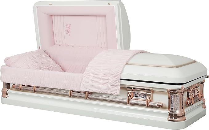 Amazon.com: Overnight Caskets Misty Rose Metal Funeral Casket with Pink ...