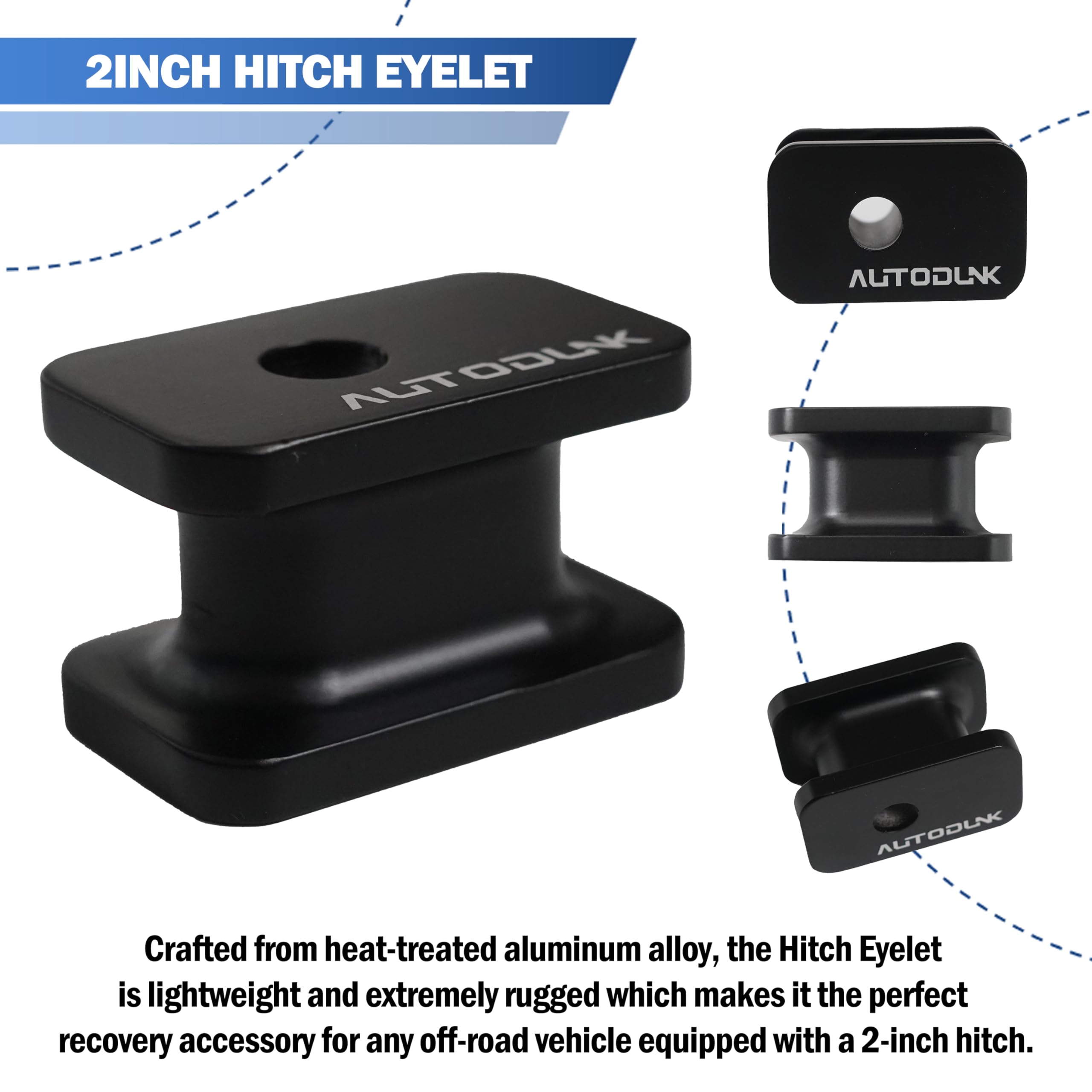 Snapklik.com : AUTODUNK Soft Shackle Receivers Hitch Eyelet Kit, 2-Inch ...