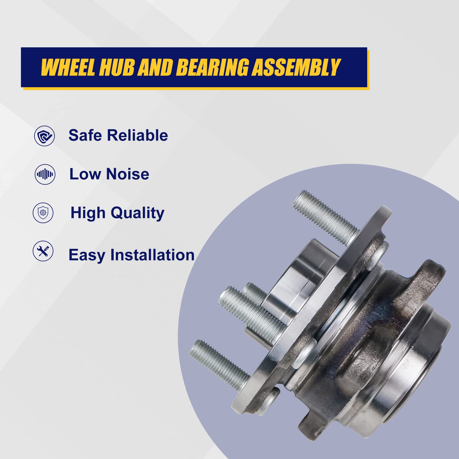 KUSATEC 512498 Front/Rear Wheel Bearing Hub Assembly for 2013-2020 Ford ...