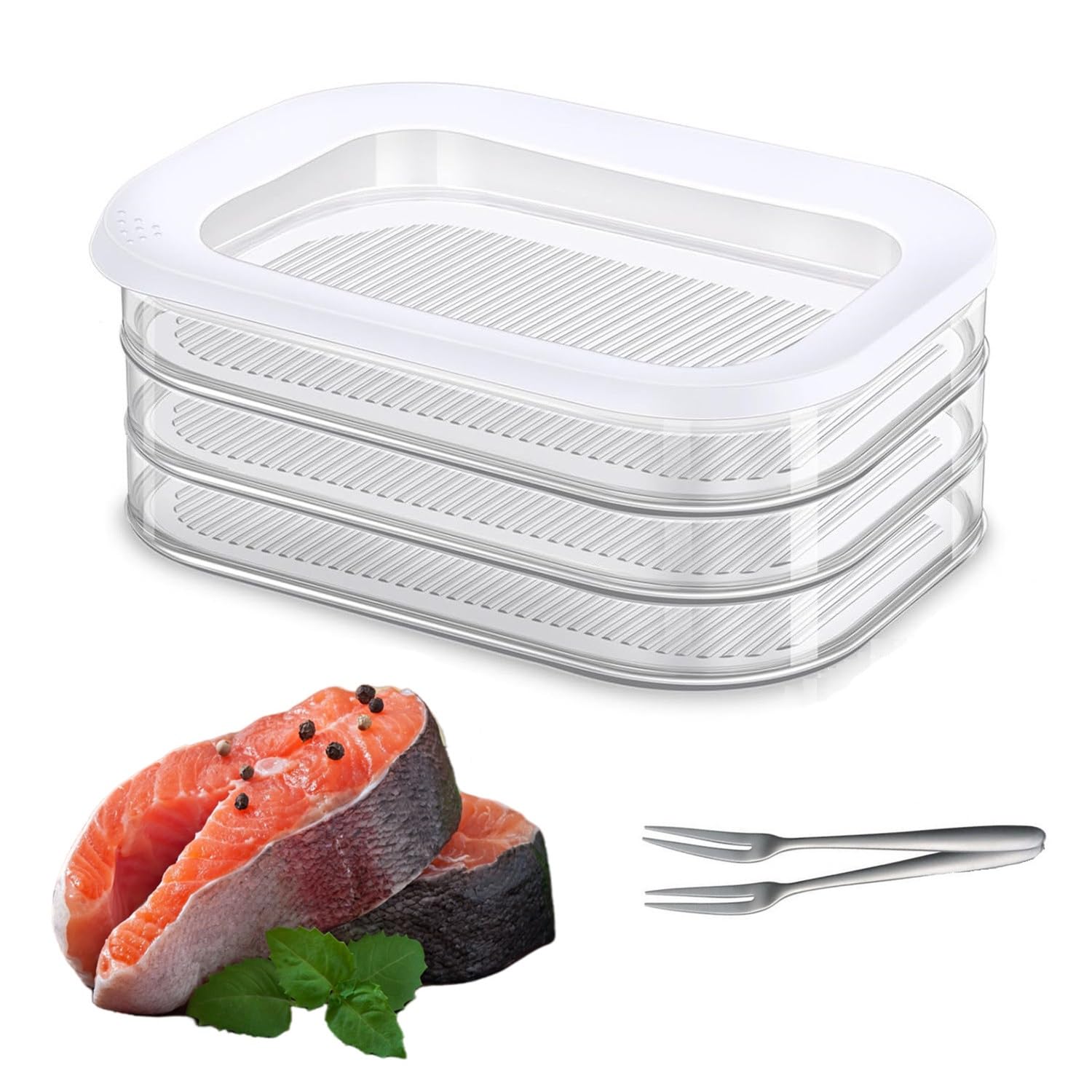 Amazon.com: Deli Meat Container for Fridge, Bacon Lunch Meat Container ...