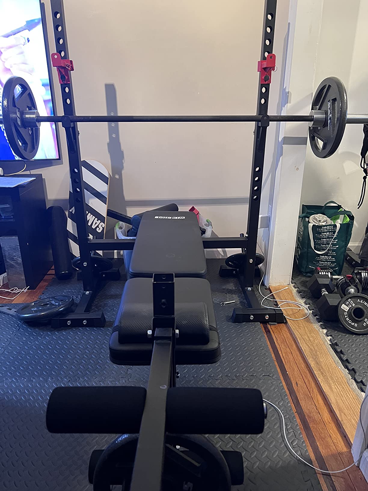 $30/mo - Finance Weight Bench with Squat Rack,Bongkim Adjustable Bench ...