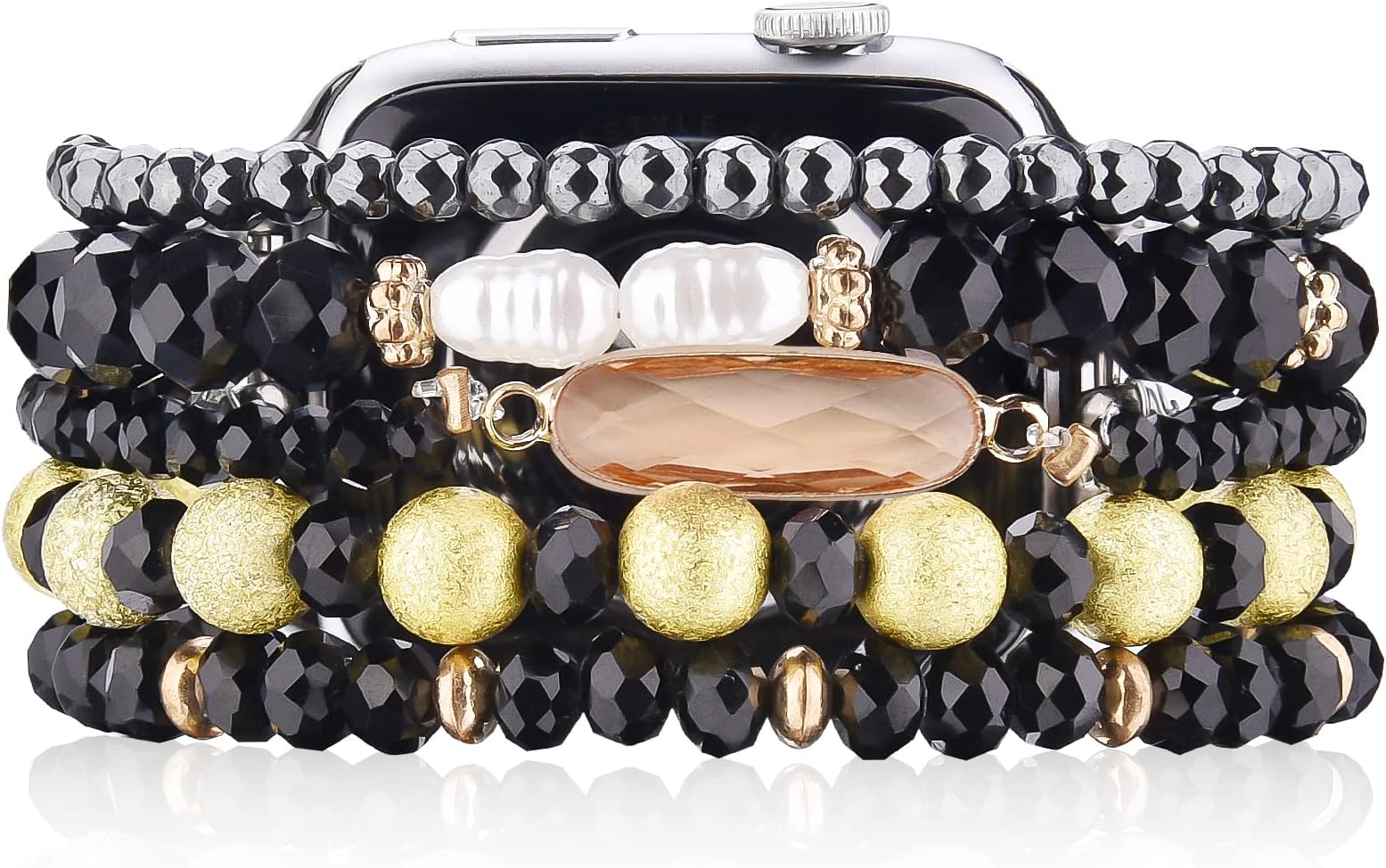 Amazon.com: VISOOM Beaded Boho Bracelet Compatible for Apple Watch Band ...