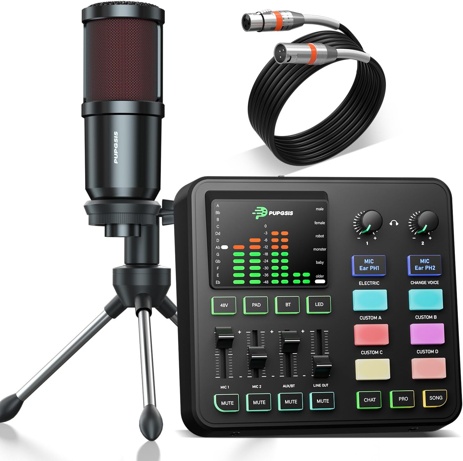 Amazon.com: PUPGSIS Podcast Equipment Bundle for Gaming Streaming ...