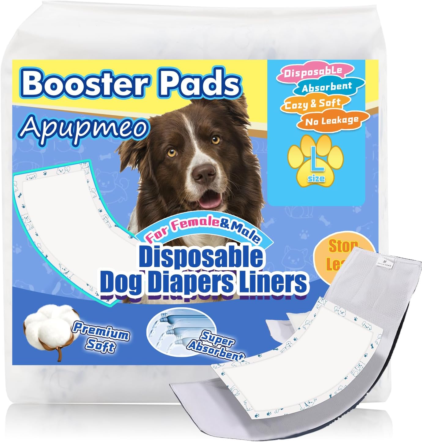 Amazon.com : Apupmeo Disposable Dog Diaper Liners - 20PCS Dog Booster ...