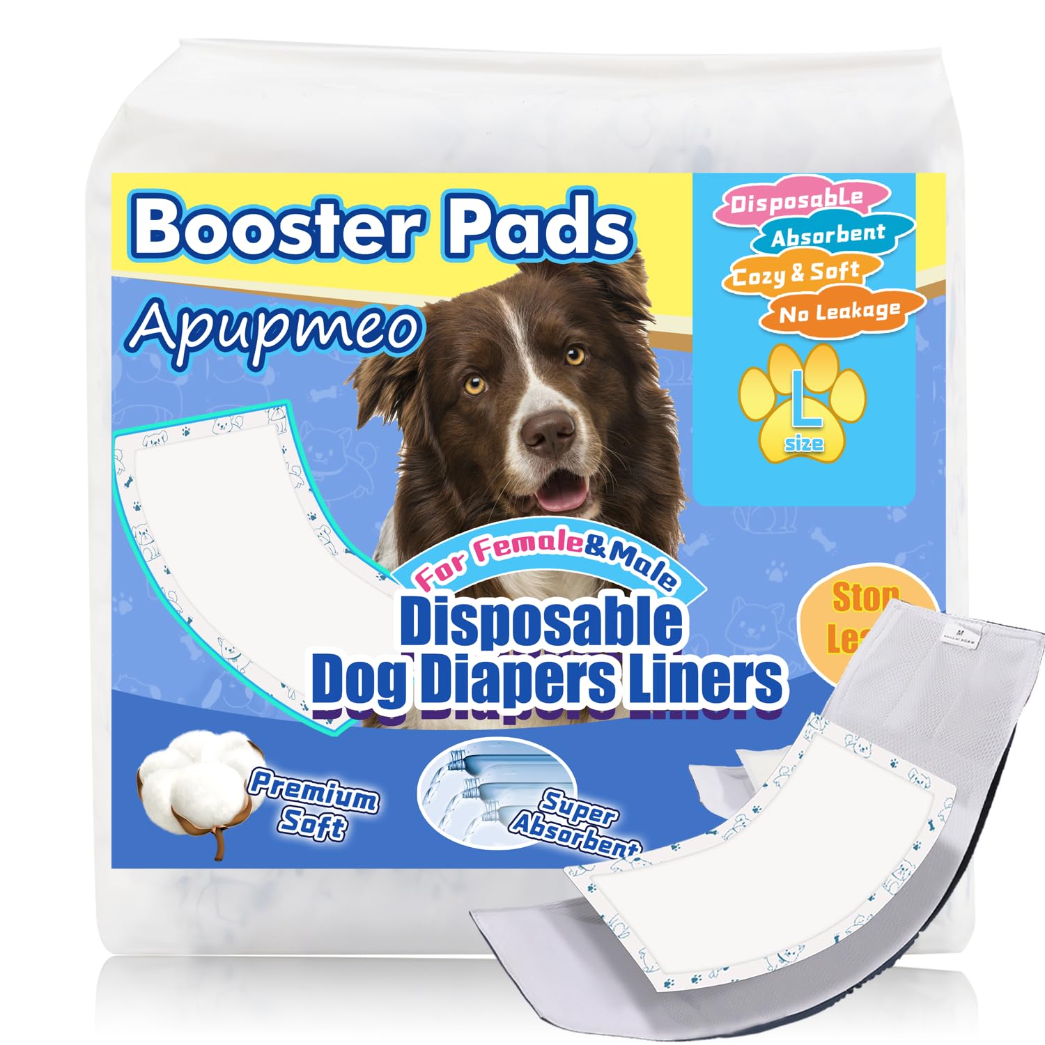 Amazon.com : Apupmeo Disposable Dog Diaper Liners - 20PCS Dog Booster ...