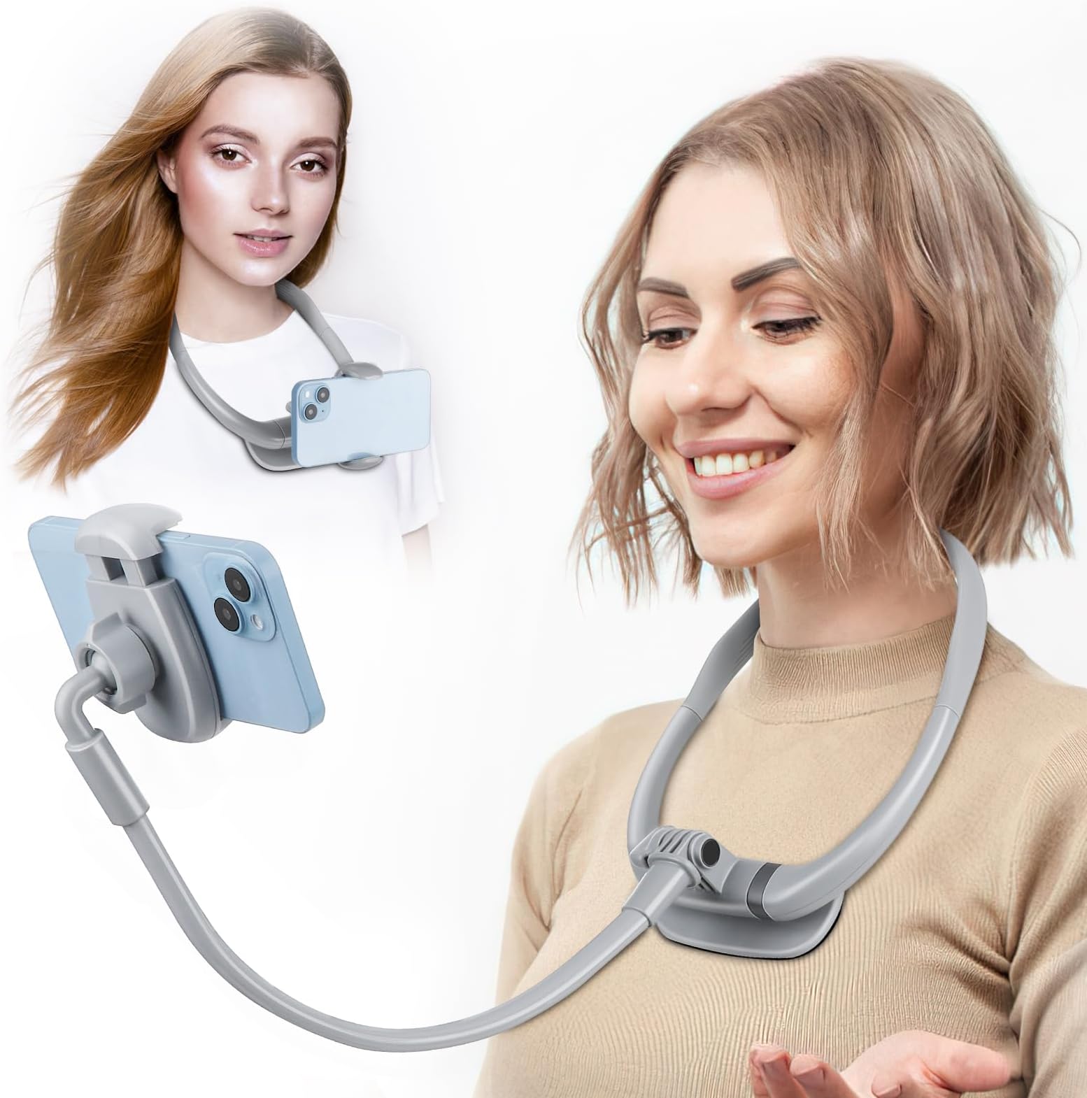 Amazon.com: Cell Phone Stand, Neck Cell Phone Holder for Bed, Hand Free ...