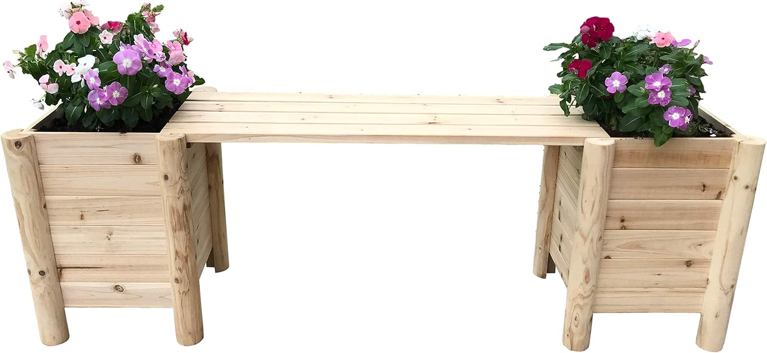 Boldly Growing Raised Planter Bench - Elevated Outdoor Patio Herb ...