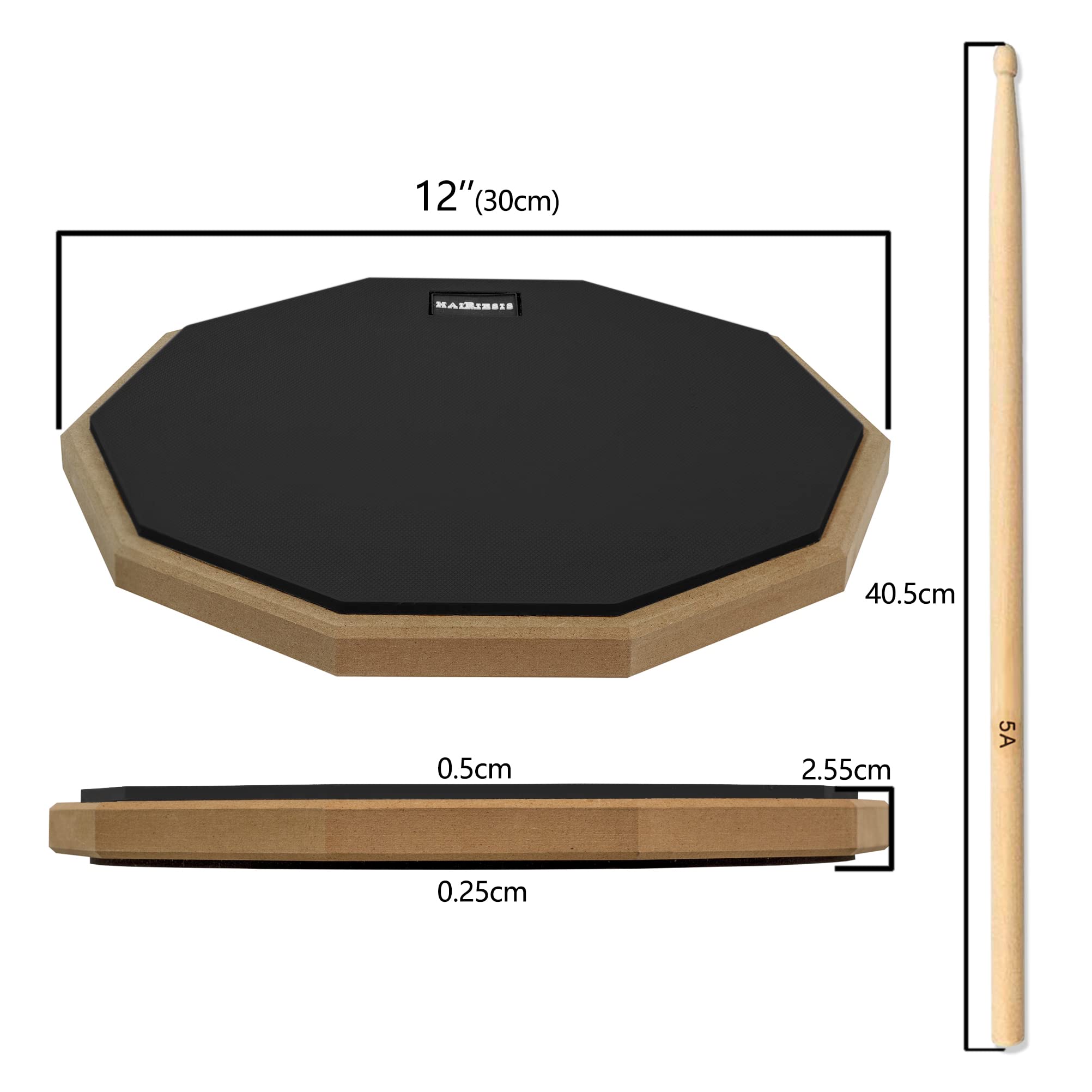 Snapklik.com : Snare Drum Practice Pad,12-Inch Practice Drum Pad,Double ...