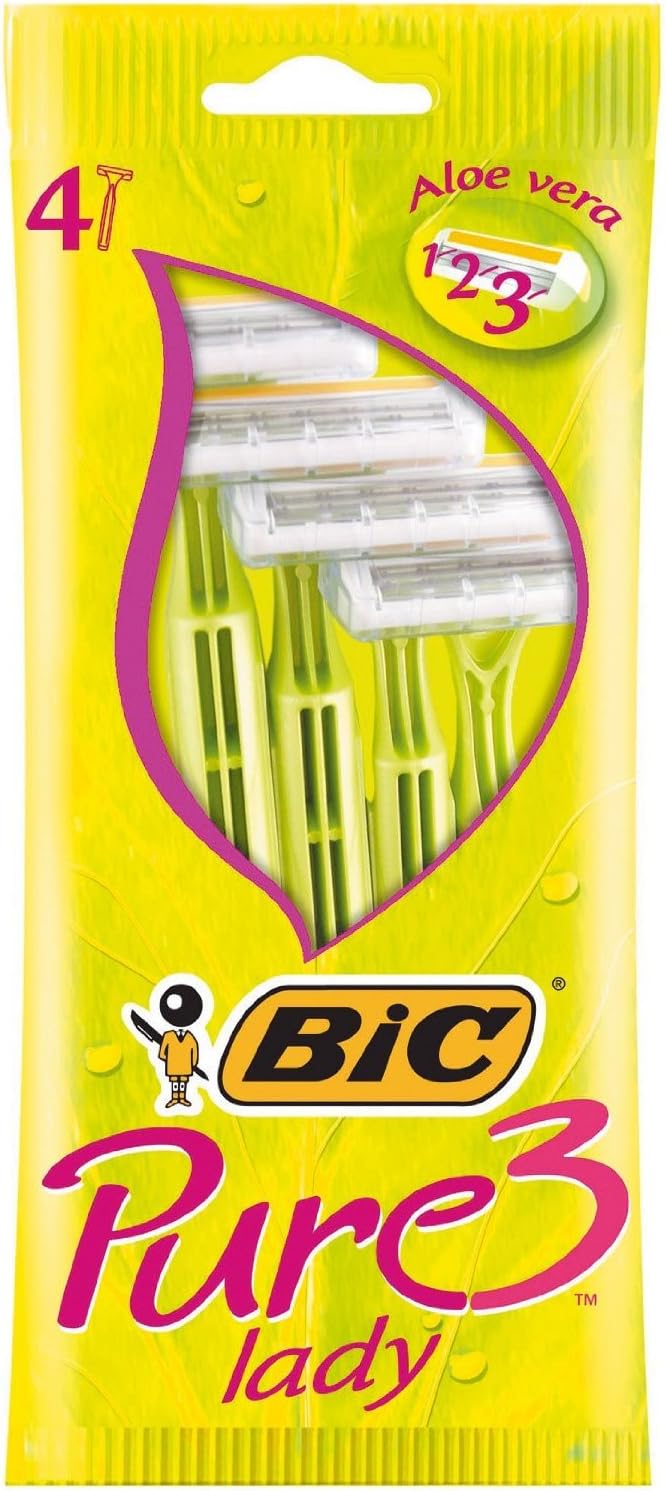 BIC Pure 3 Lady, Pack 4, Triple Blade Razor : Amazon.co.uk: Health ...
