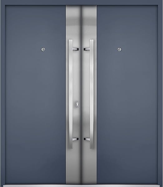 VDOMDOORS Front Exterior Prehung Metal Double Doors/Deux 0729 Gray ...
