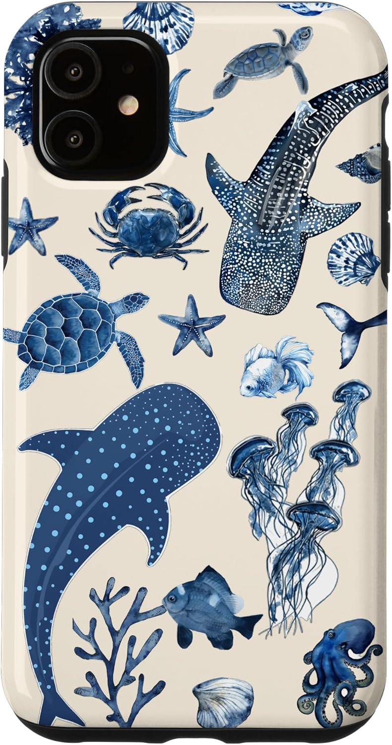 Amazon.com: Ocean Sea Coral Reef Whale Shark Case for iPhone 11 : Cell ...