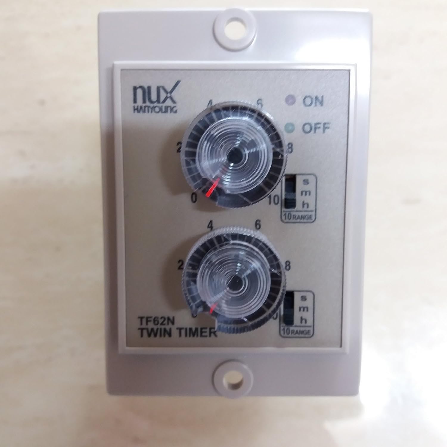 Hanyoung Nux TF62N-P 58X84 AC/DC 24-240V Panel type Analog Twin timer ...