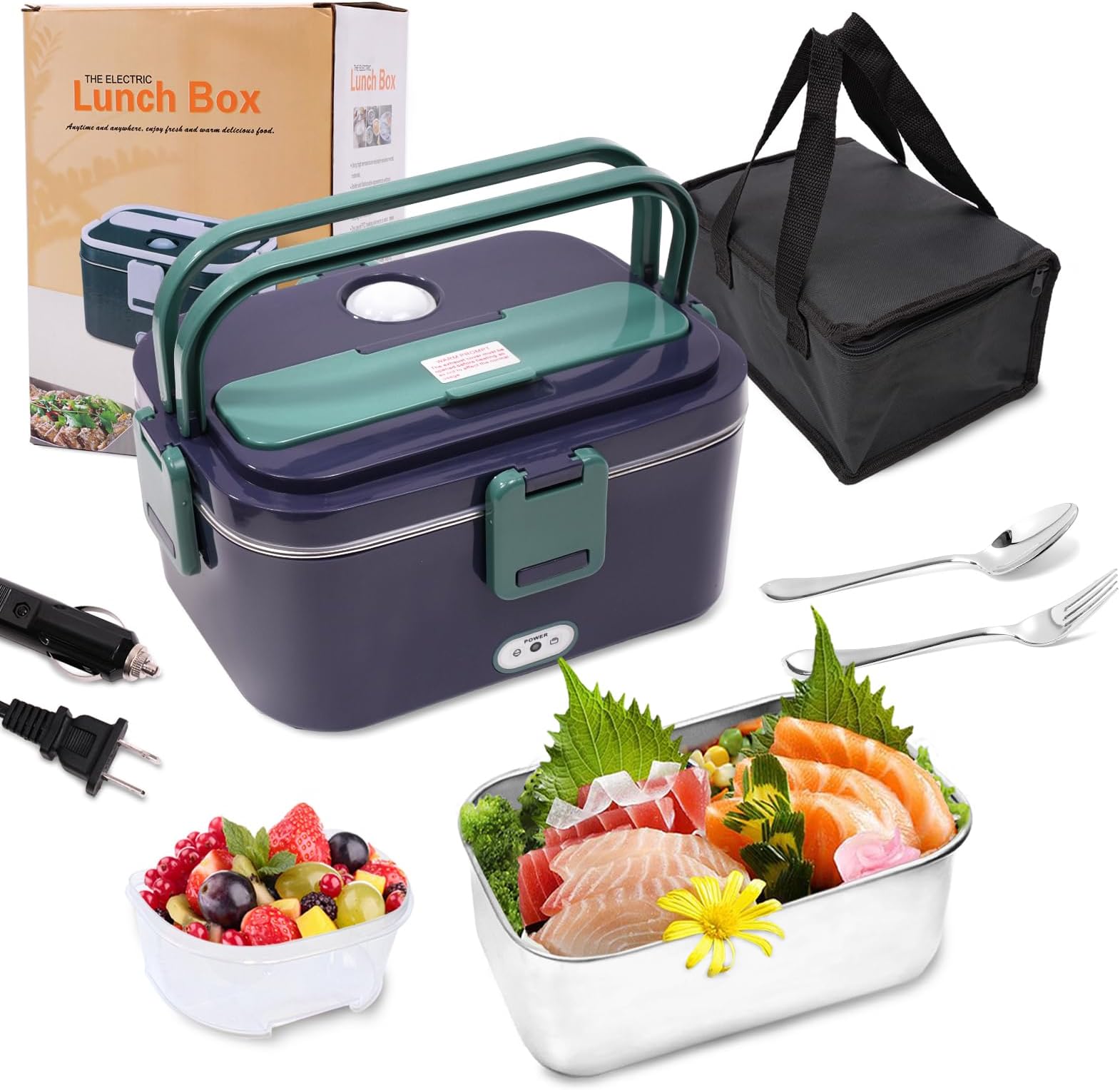 Amazon.com: HYAUGX Electric Lunch Box Food Warmer 80W Quick Heater for ...