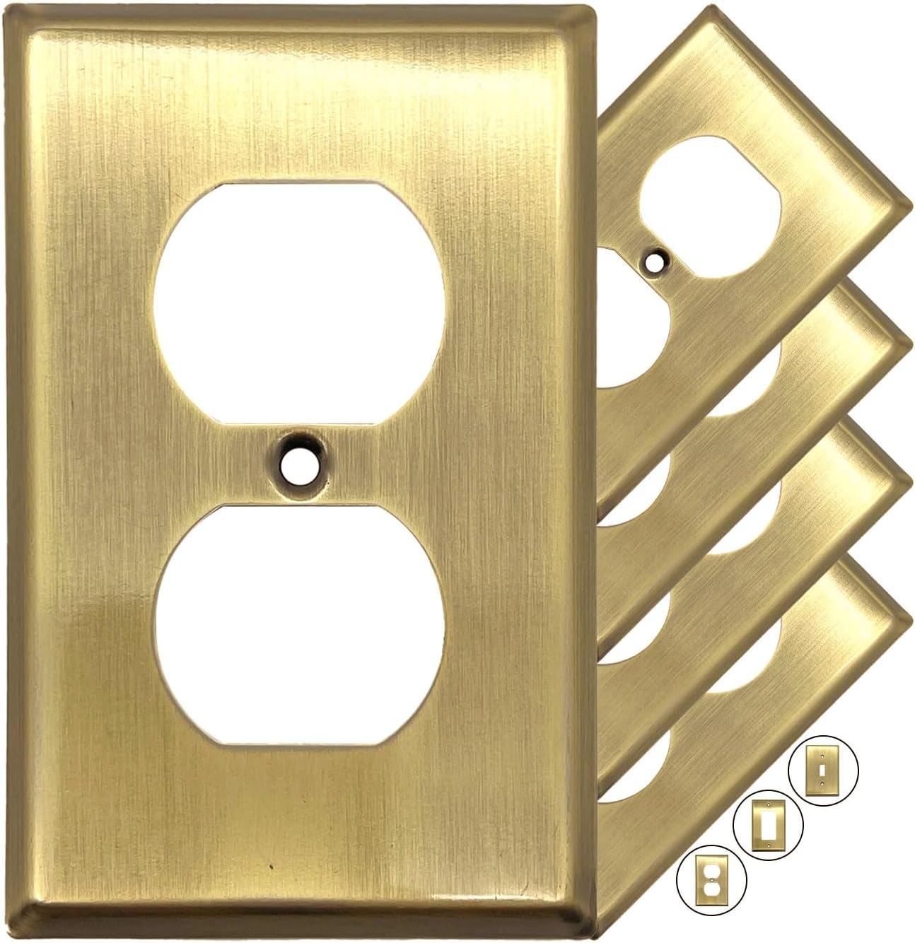Rio Salto BRASS Metal Duplex Antique Gold Metal Outlet Cover Light ...